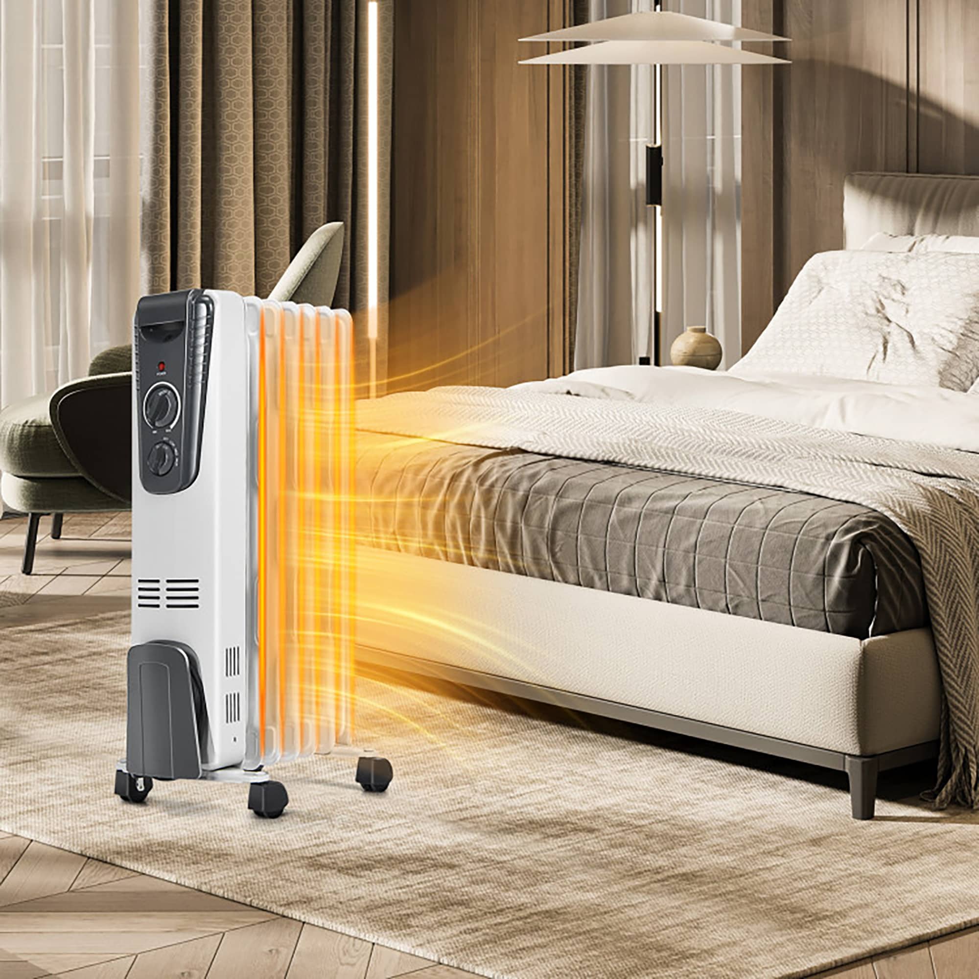 Clihome 1500 -Watt Oil-filled radiant Tower Indoor/Outdoor Electric ...