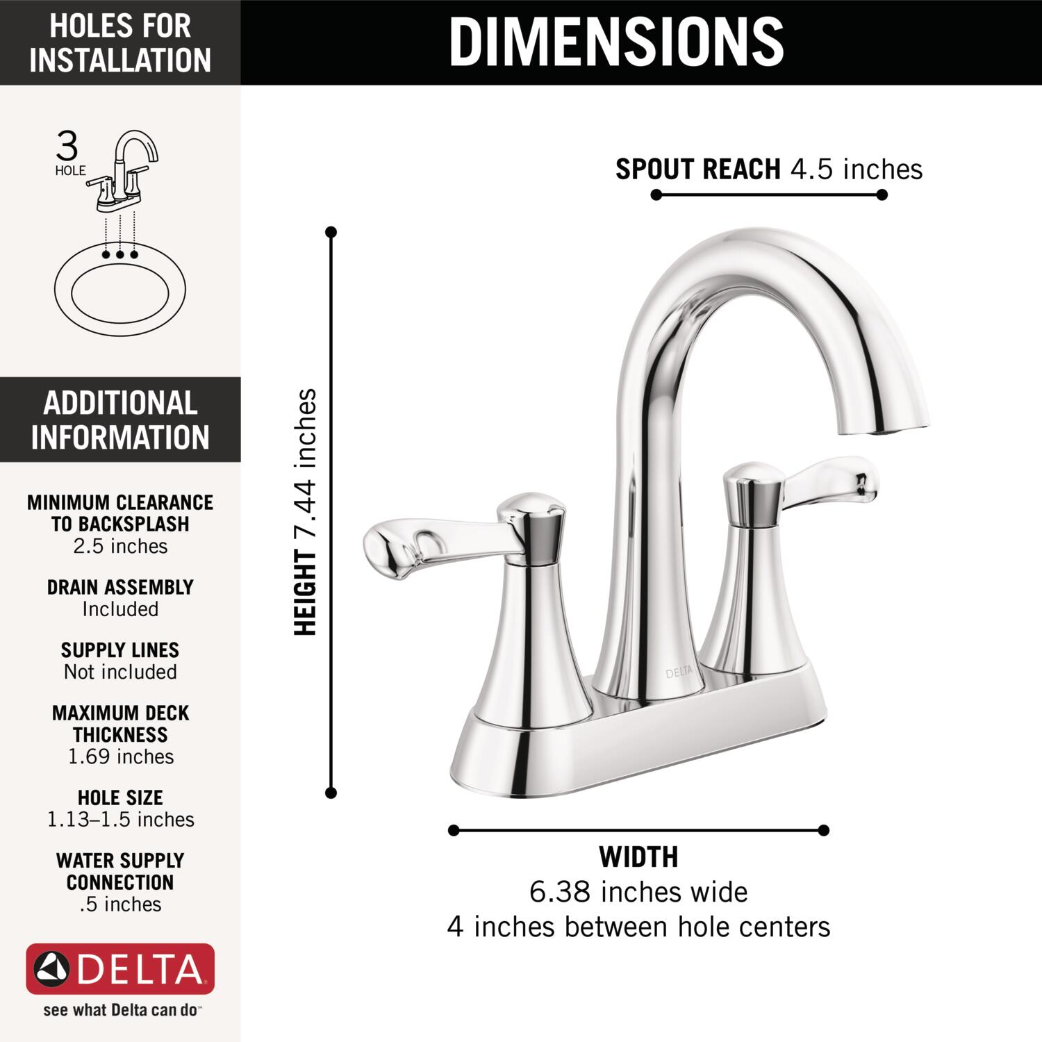Delta Esato Chrome 4-in centerset 2-Handle WaterSense Bathroom Sink ...