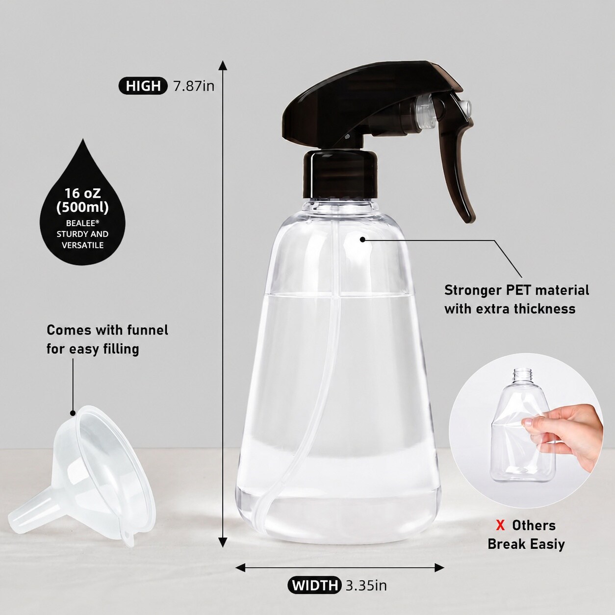 Vrbgify Spray Bottle 2 pack 16oz Ultra Fine Mist Plant Mister Empty ...