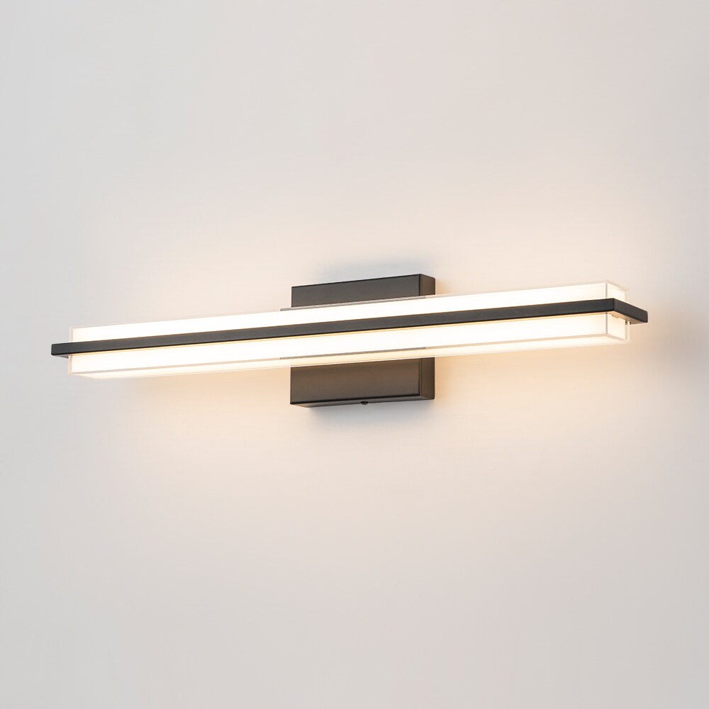 Zicbol 24.61-in W 1 -Light Matte Black Transitional Integrated LED Wall ...