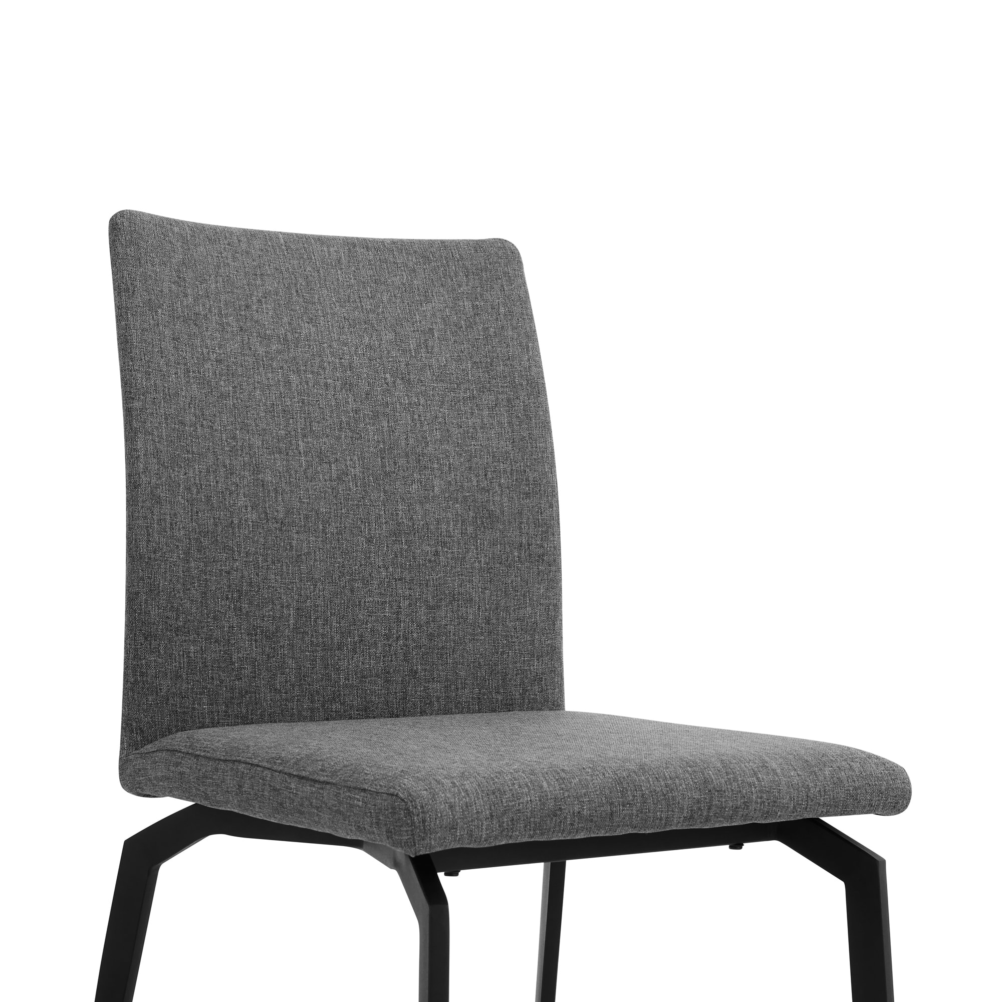 Blisstyle Lyon Gray Fabric and Metal Dining Room Chairs Set of 2 Modern ...