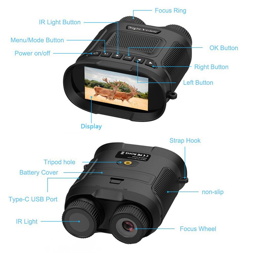 Garvee 1 Unit ABS Night Vision Binoculars Outdoor Digital Photo Video ...