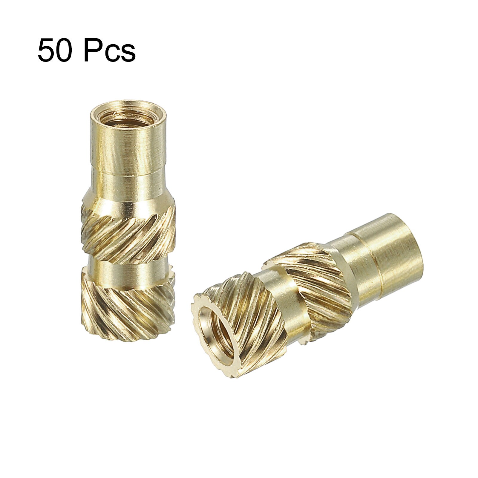 Unique Bargains Knurled Insert Nuts 50pcs M3 x 12mm L x 5mm OD 3D ...