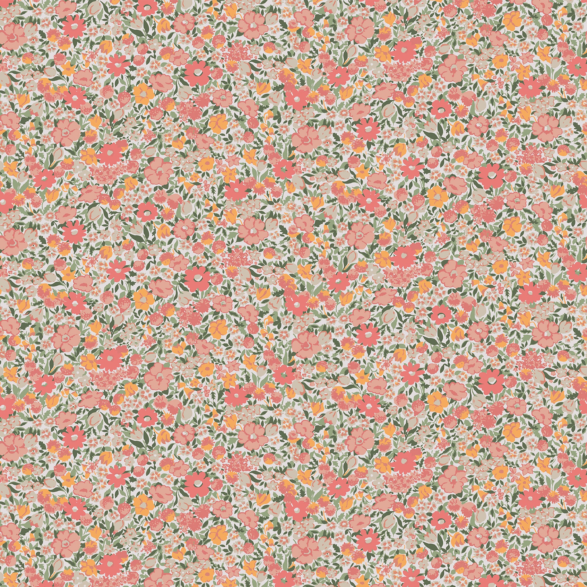Laura Ashley 56-sq ft Coral Pink Non-woven Floral Unpasted Wallpaper in ...