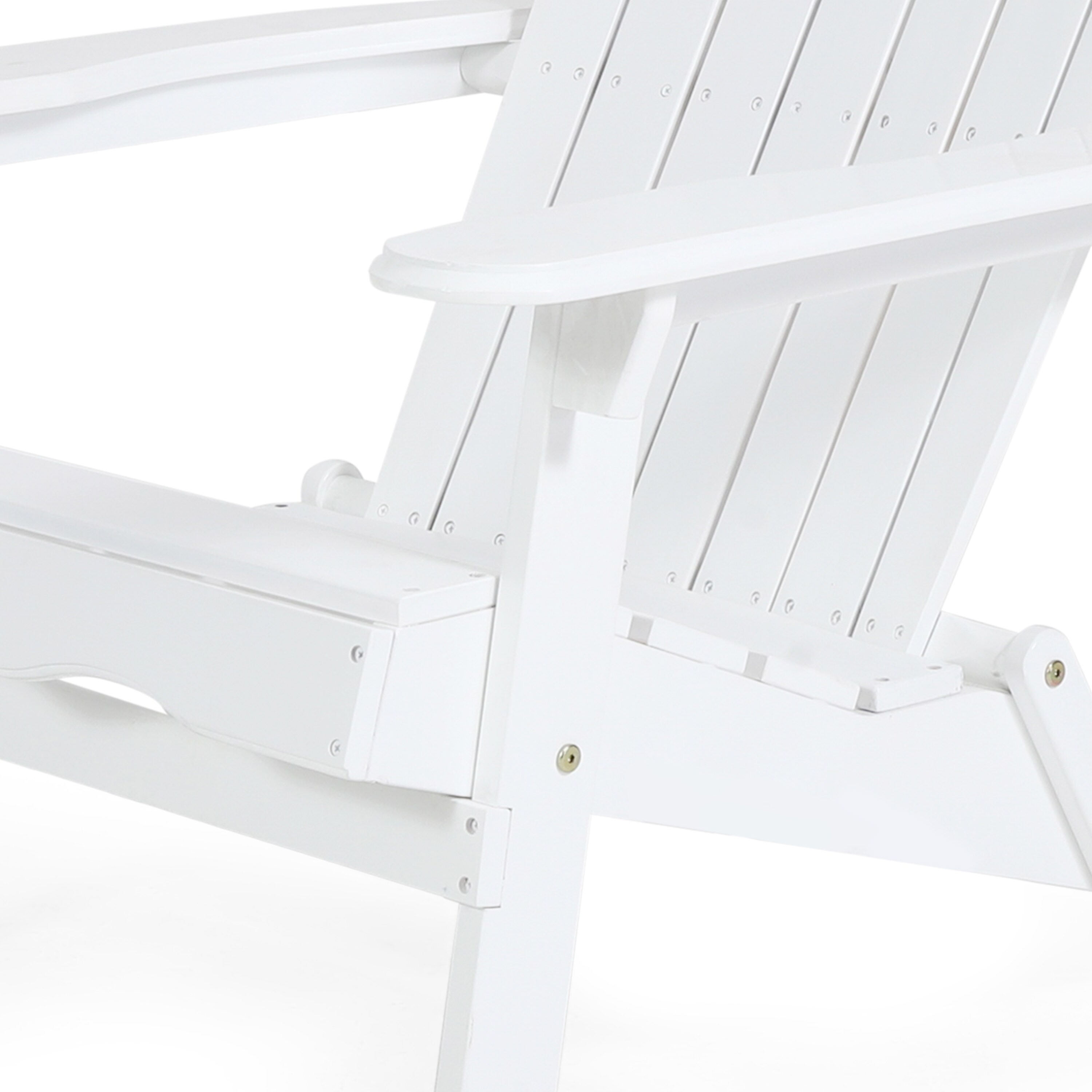 Zeus & Ruta Adirondack Chair White Wood Frame Stationary Adirondack ...