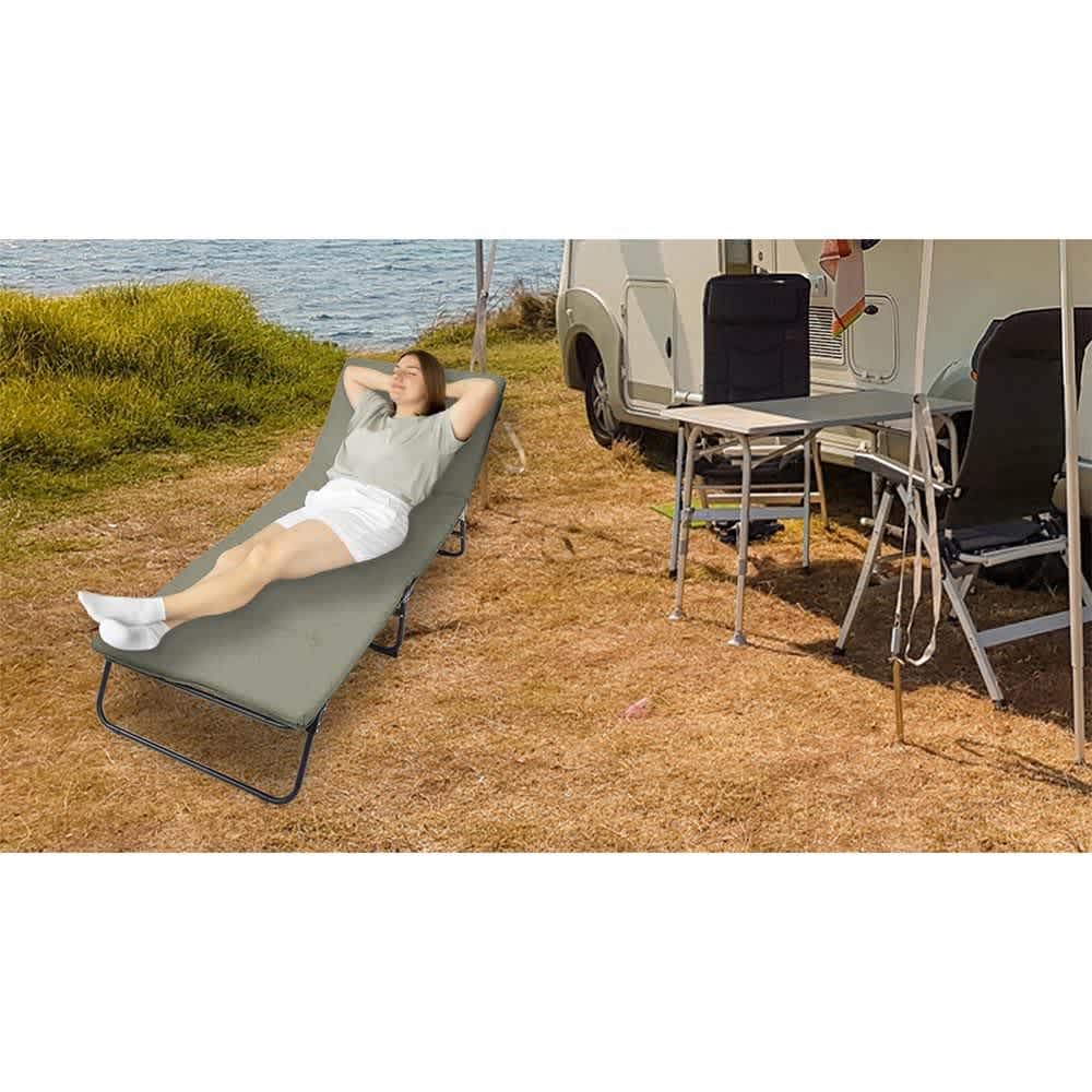 JUJABU Green Folding Camping Cot 5-Angle Adjustable Camping Cot Heavy ...
