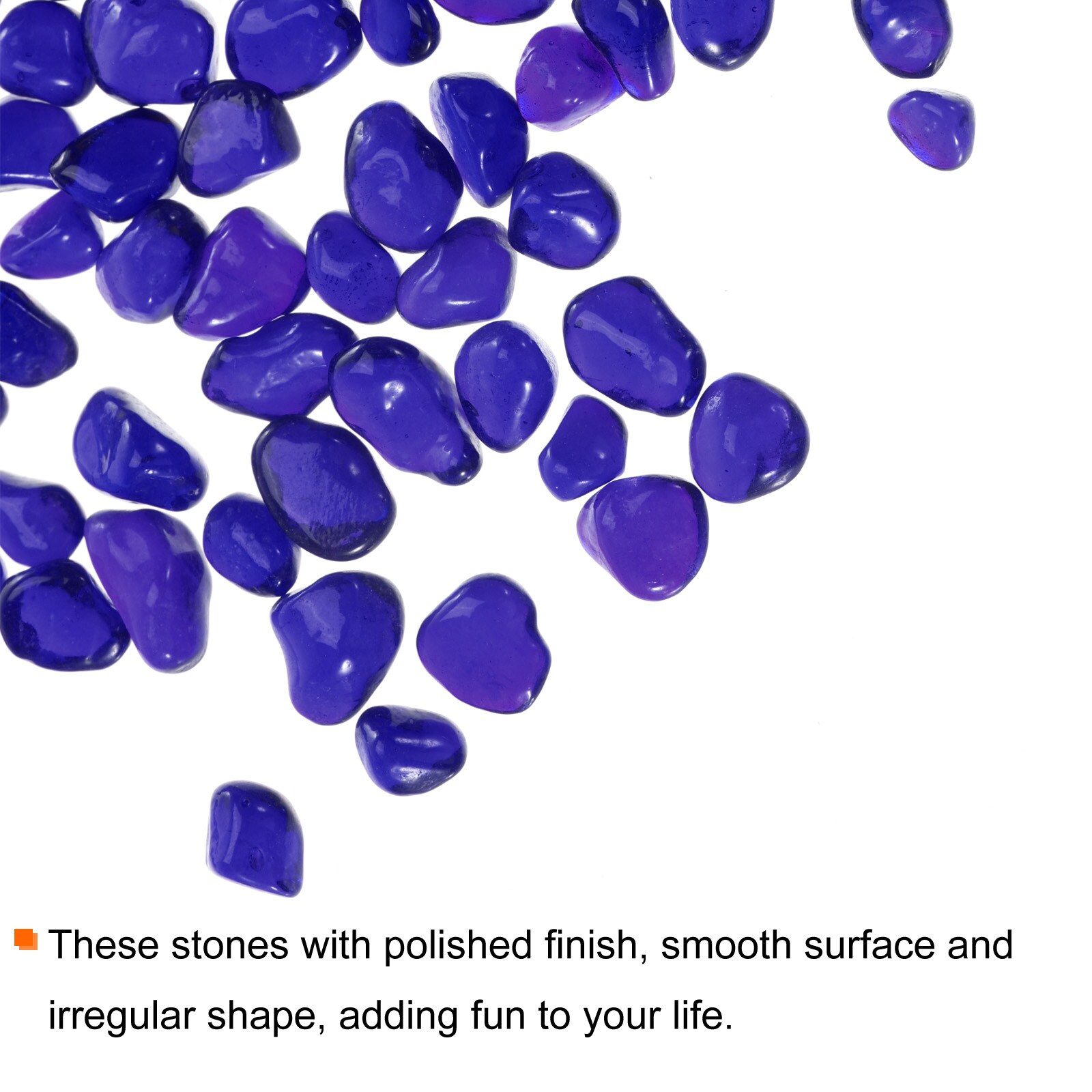 Unique Bargains 200g/0.44lb 7-9mm Decorative Glass Stones Polished ...