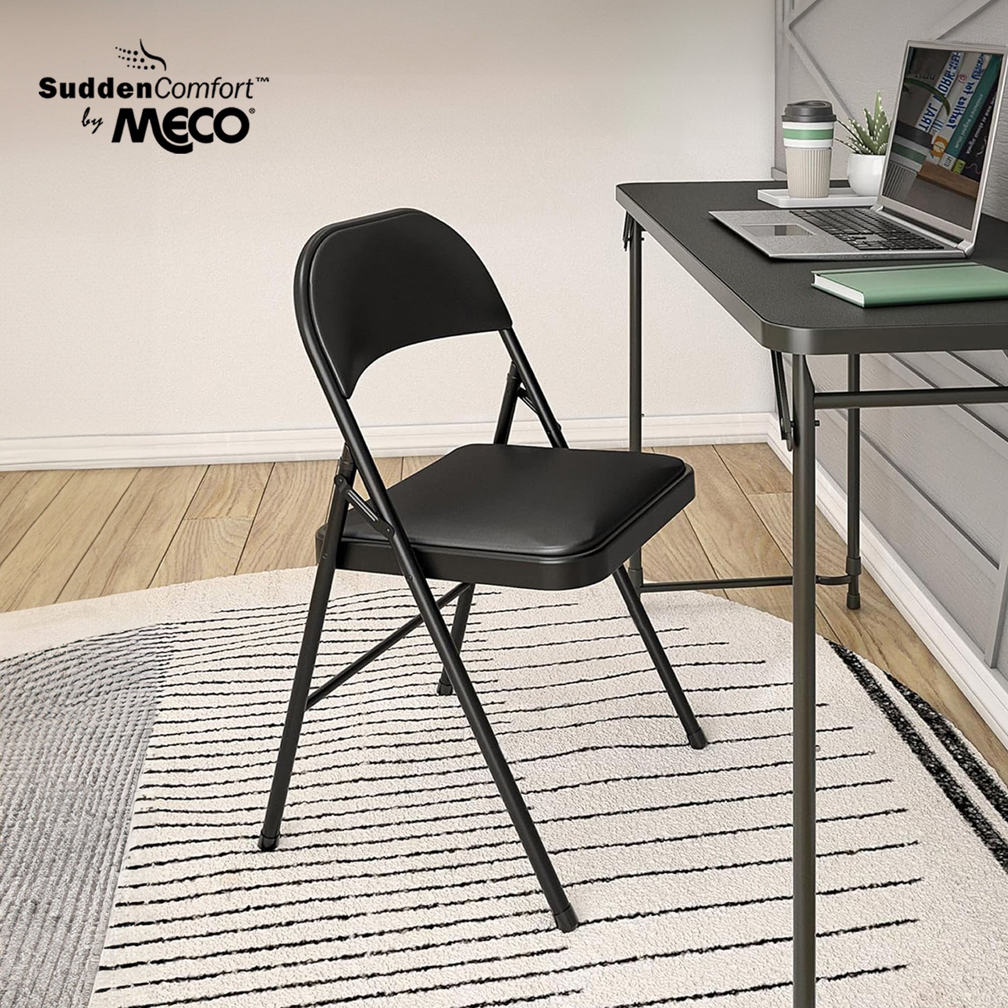 Meco Corporation MECO 4-Pack of Deluxe Vinyl Padded Folding Chairs with ...