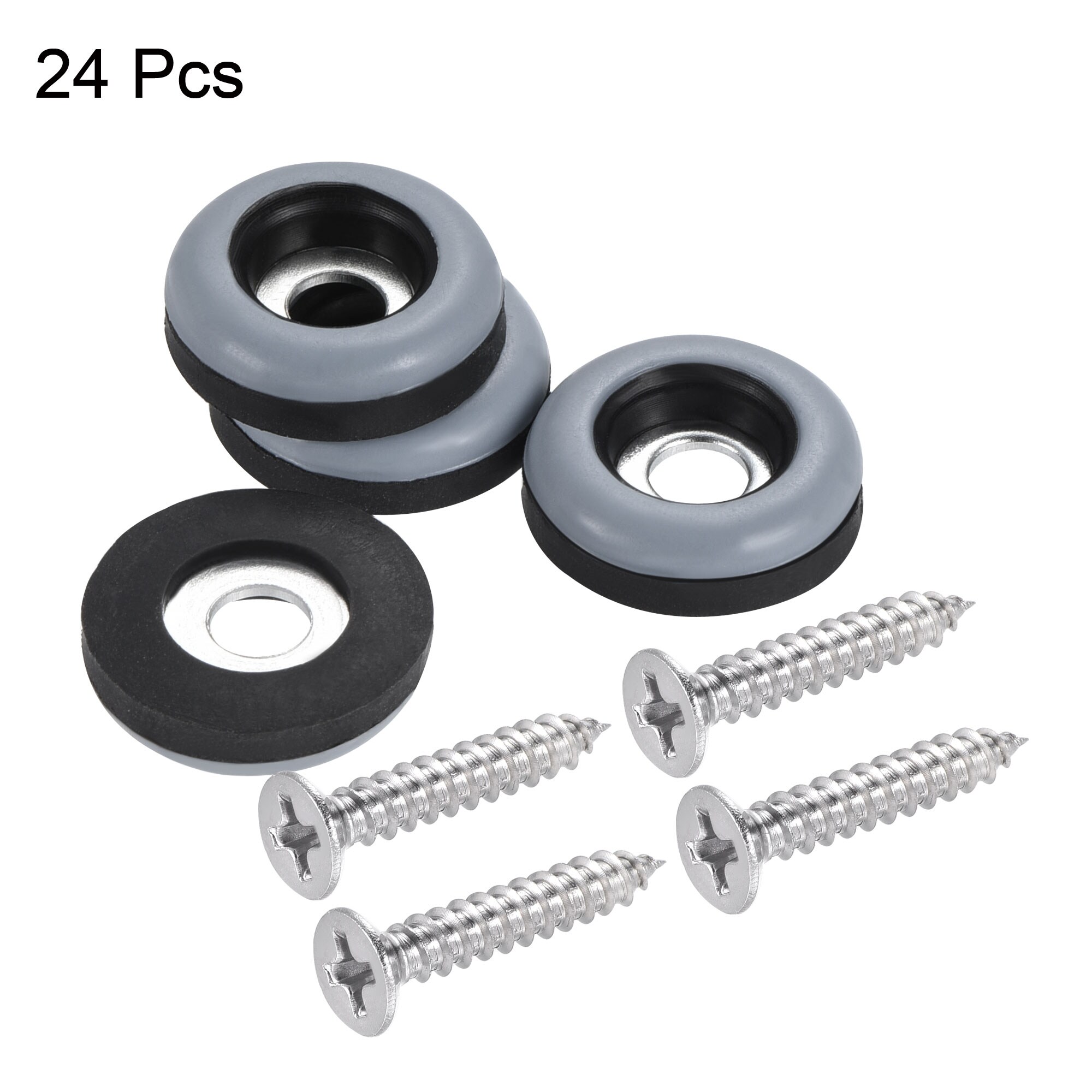 Unique Bargains 24pcs 19mm Furniture Feet Slider Glides Screw-in Chair ...