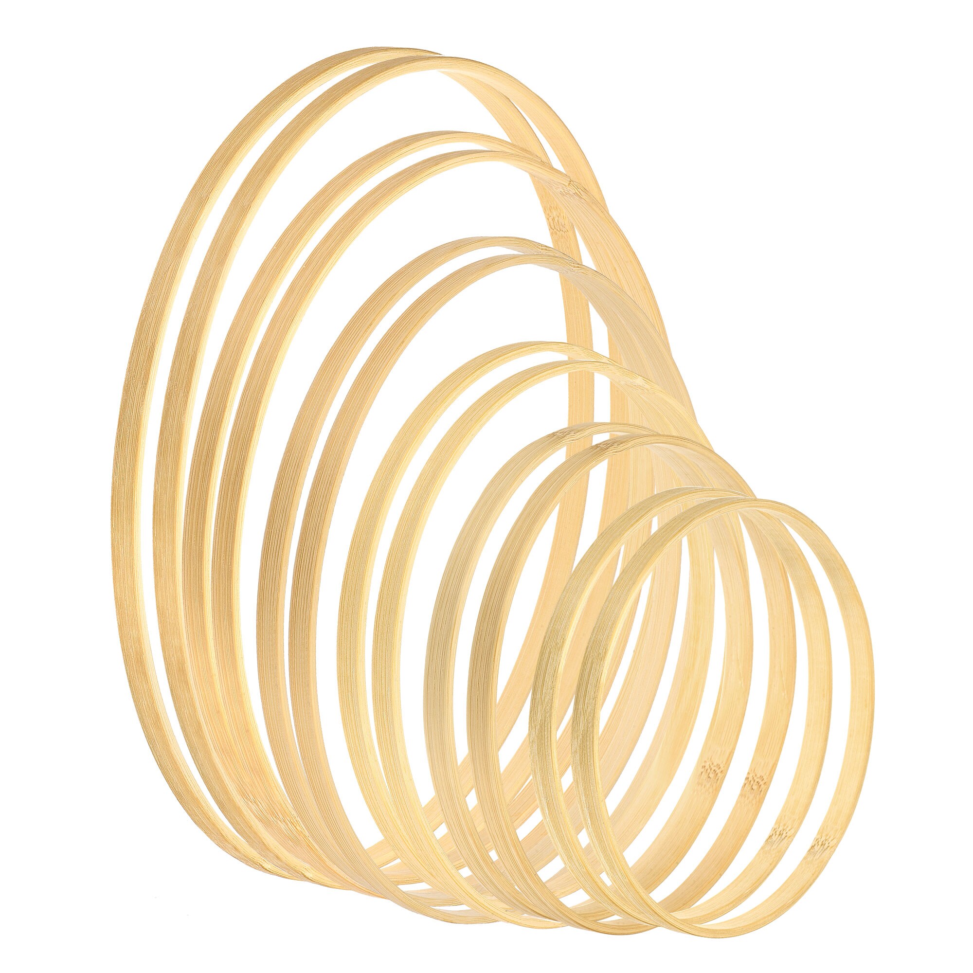 PATIKIL 6/7/8/9/10/12 Inch 6 Size Wooden Bamboo Floral Hoop 12Pcs in 1 ...