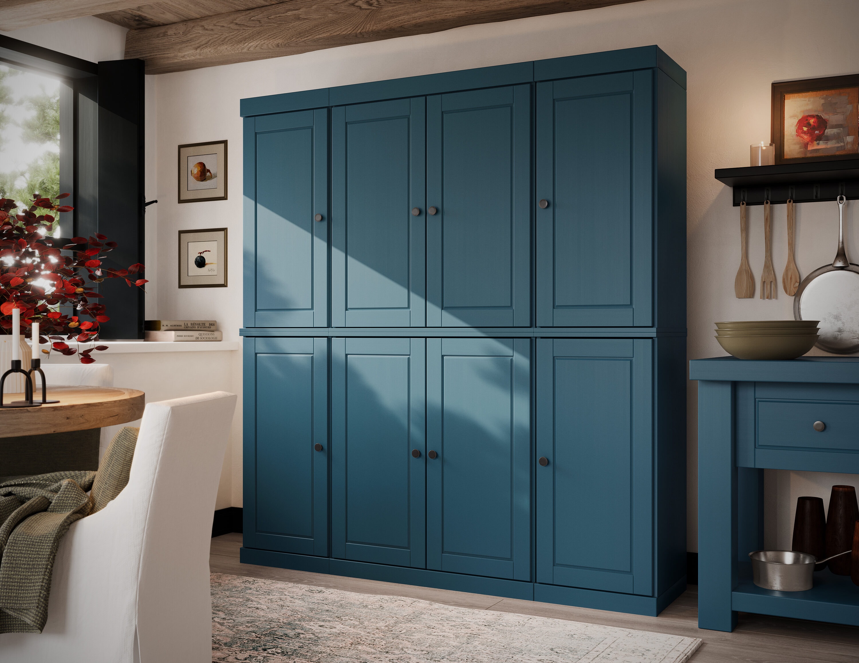 Palace Imports 65-in W Solid Wood Tall Raised Panel Modular Kitchen ...