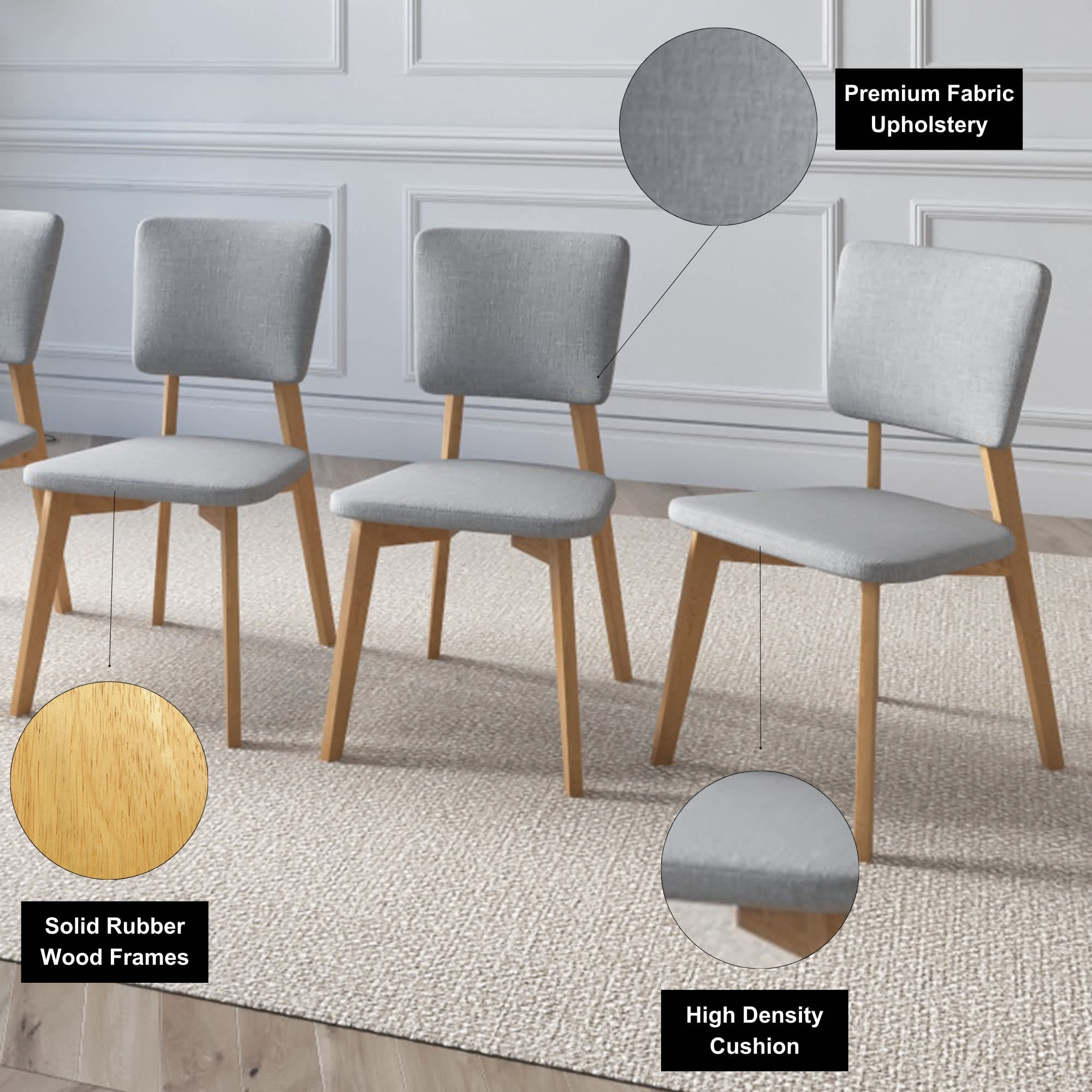 Urban Elements Buru Dining Set for 4 or 6 People Perfect for Family and ...