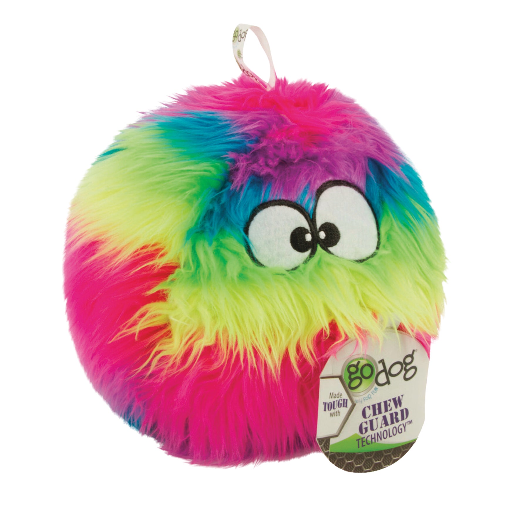 goDog (2 Pack) Furballz Rainbow Plush Dog Toy with Chew Guard ...