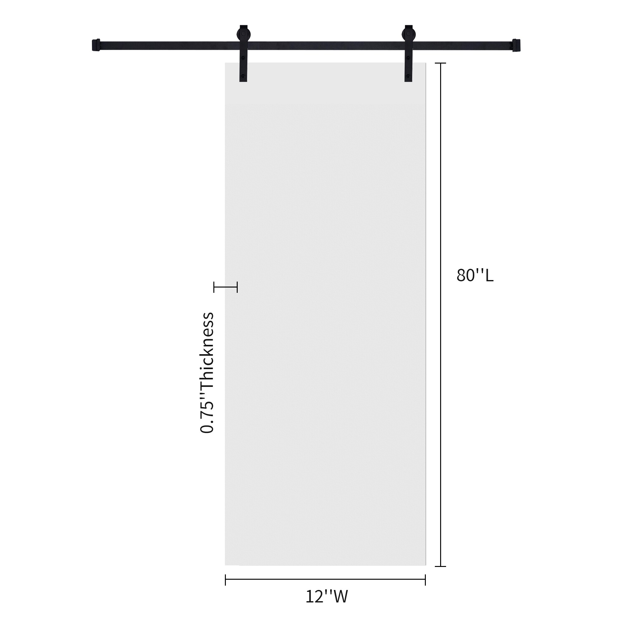 Wooakway 18Double Modern flat panel 12 in. x 80 in. MDF White Barn ...