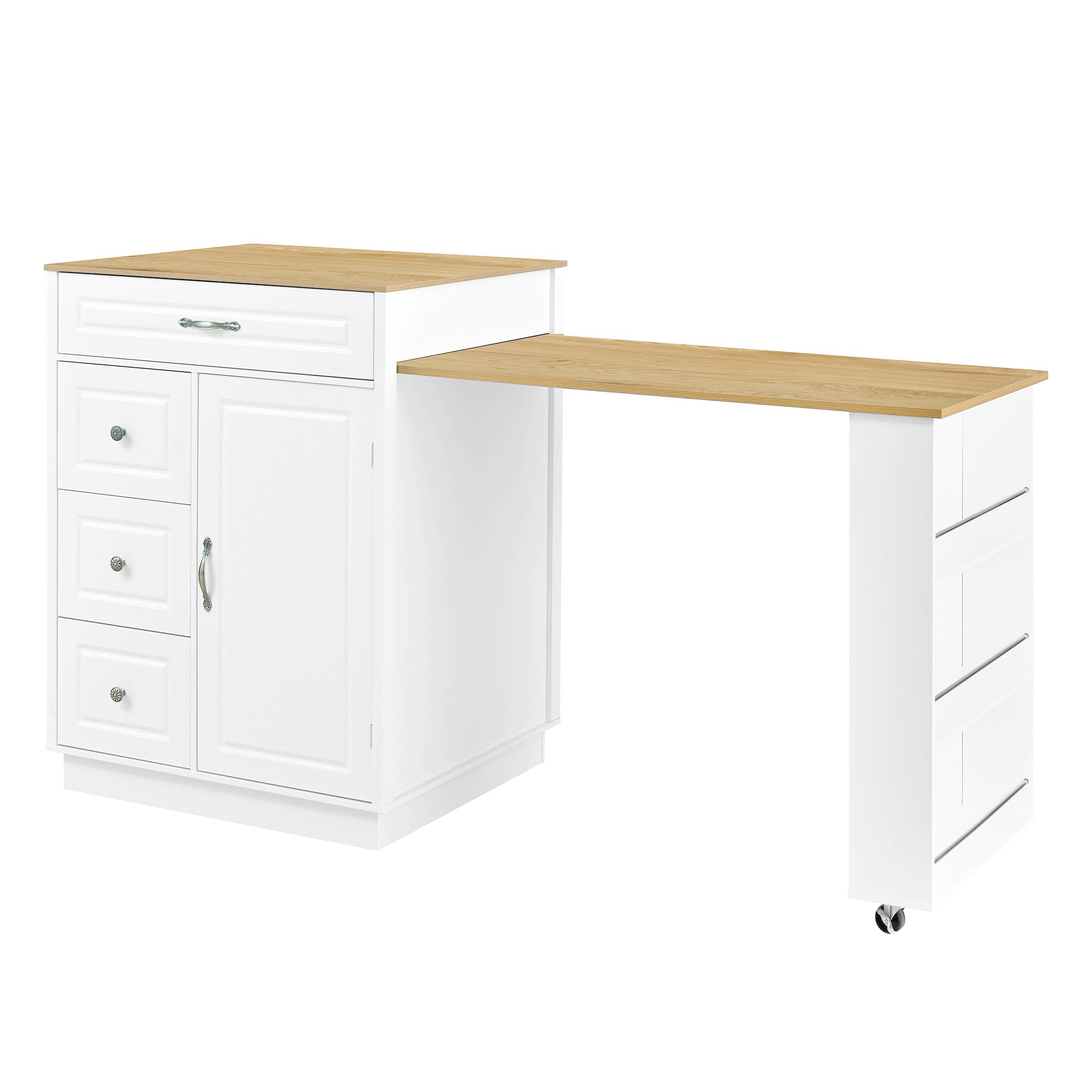 Tinyhomie 73 Inch Bar Cabinet and Bar Table with Extendable Countertop ...