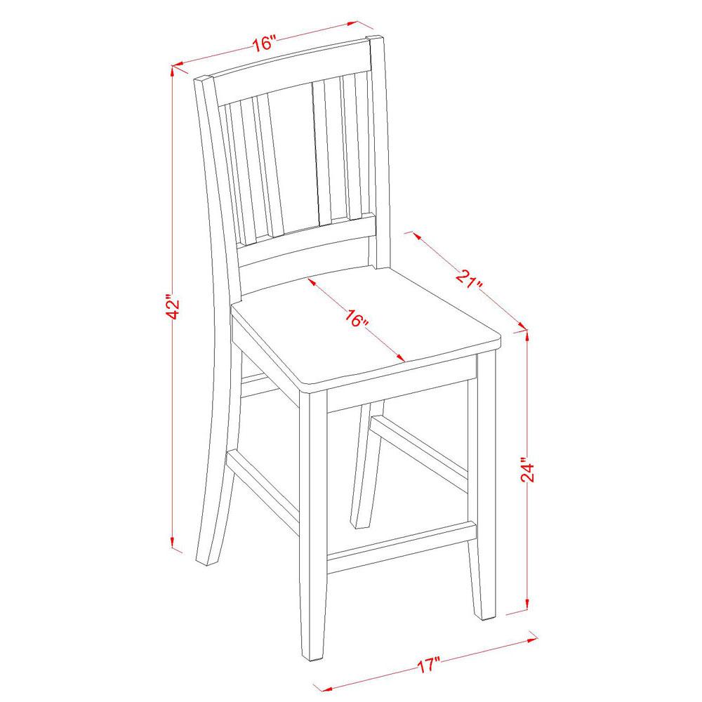 East West Furniture Buckland Counter Height Chair for dining room with ...