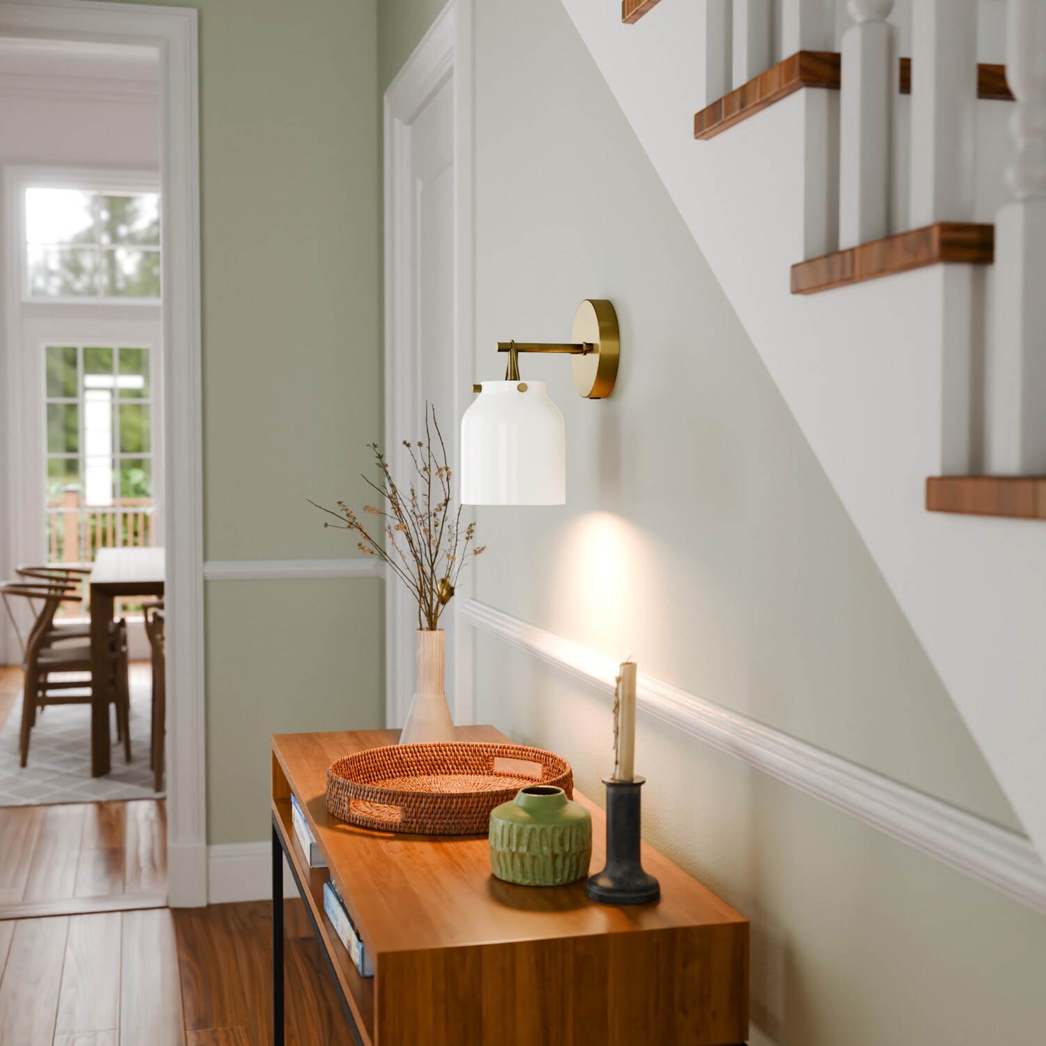 Globe Electric 5-in W 1 -Light Matte White Industrial Wall Sconce in ...