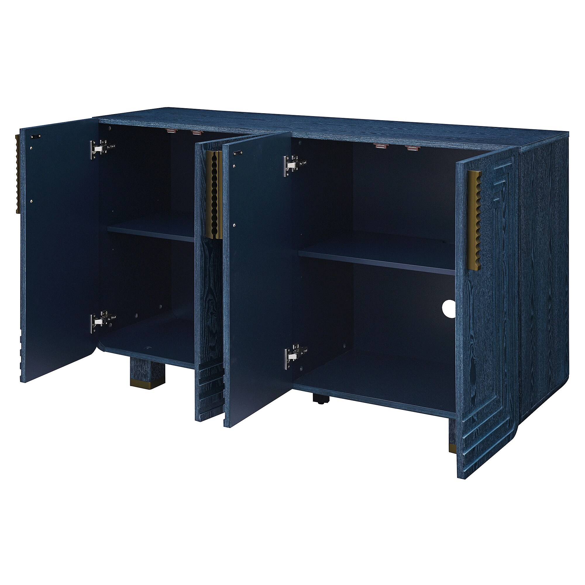 Wooakway 54 Inch Retro Fluted Sideboard with 4 Doors and Adjustable ...