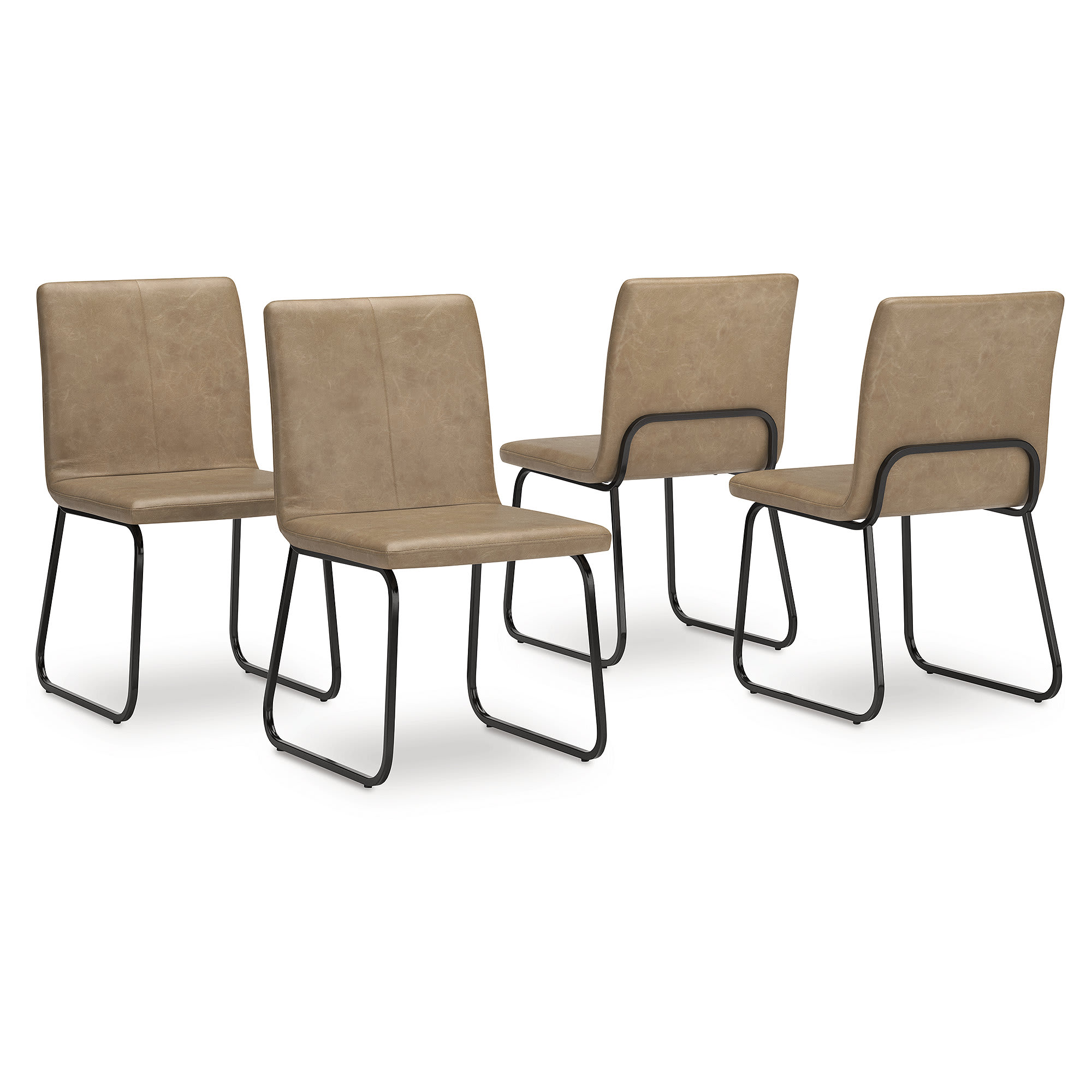 Signature Design by Ashley Pharwynn Toast Brown Faux Leather Dining ...