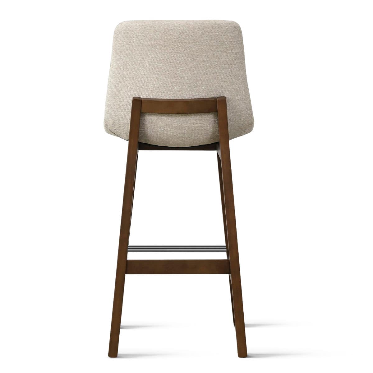 Maison Boucle Set of 2 Beige Upholstered Bar Stools 28-in H with Steel ...