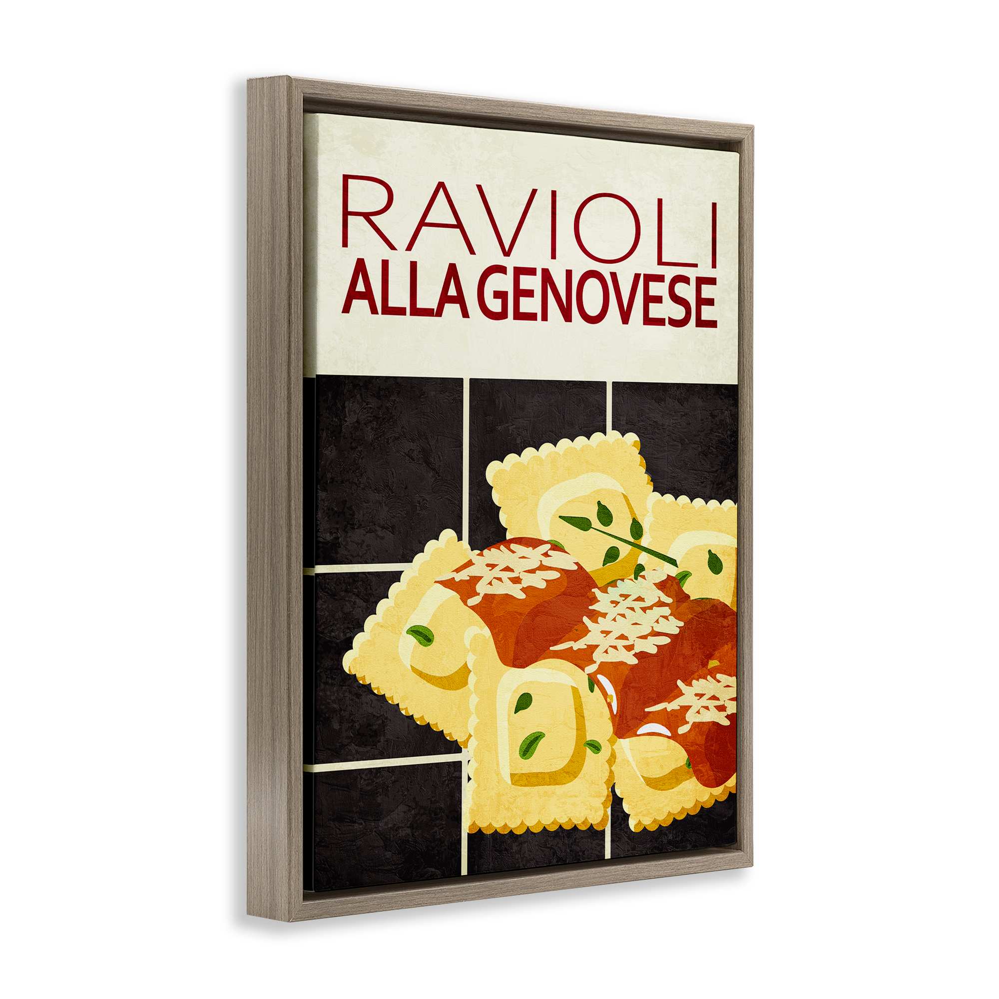 Stupell Industries Ravioli Classic Kitchen Brown Framed Floater Canvas ...