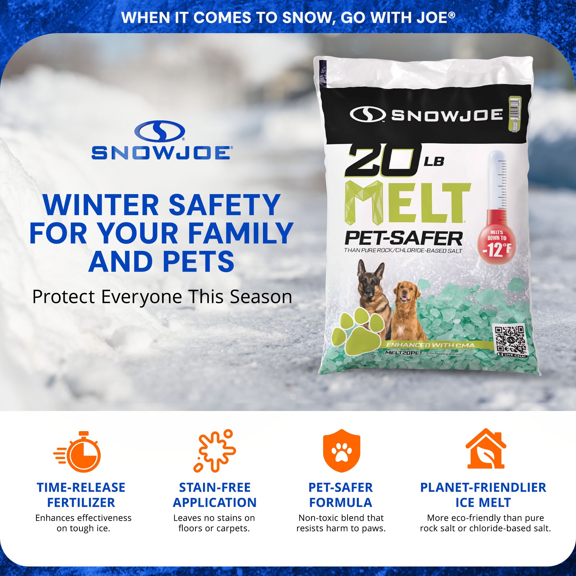 Snow Joe 10 Pack Pet-Safer Ice Melt Blend Safe for Concrete/Sidewalks ...