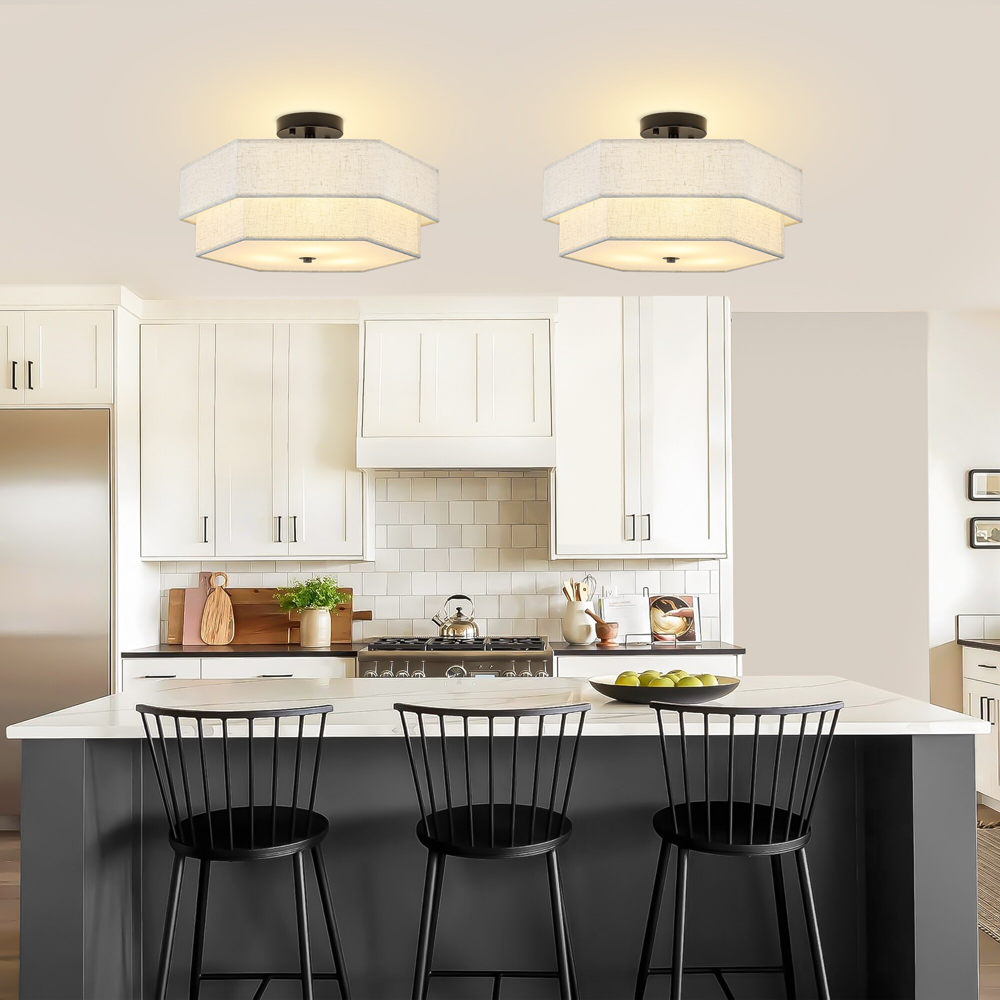 ZSMIHDOH 17.7-in Black Metal Ceiling Light Mount in the Ceiling Light ...