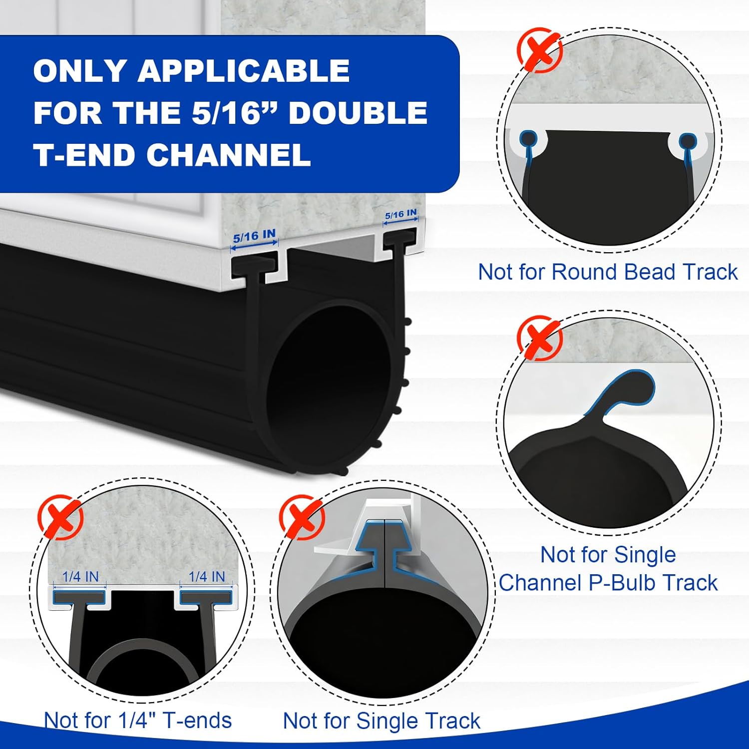 Garage Door Seals Bottom Rubber Weather Stripping Kit Seal Strip ...