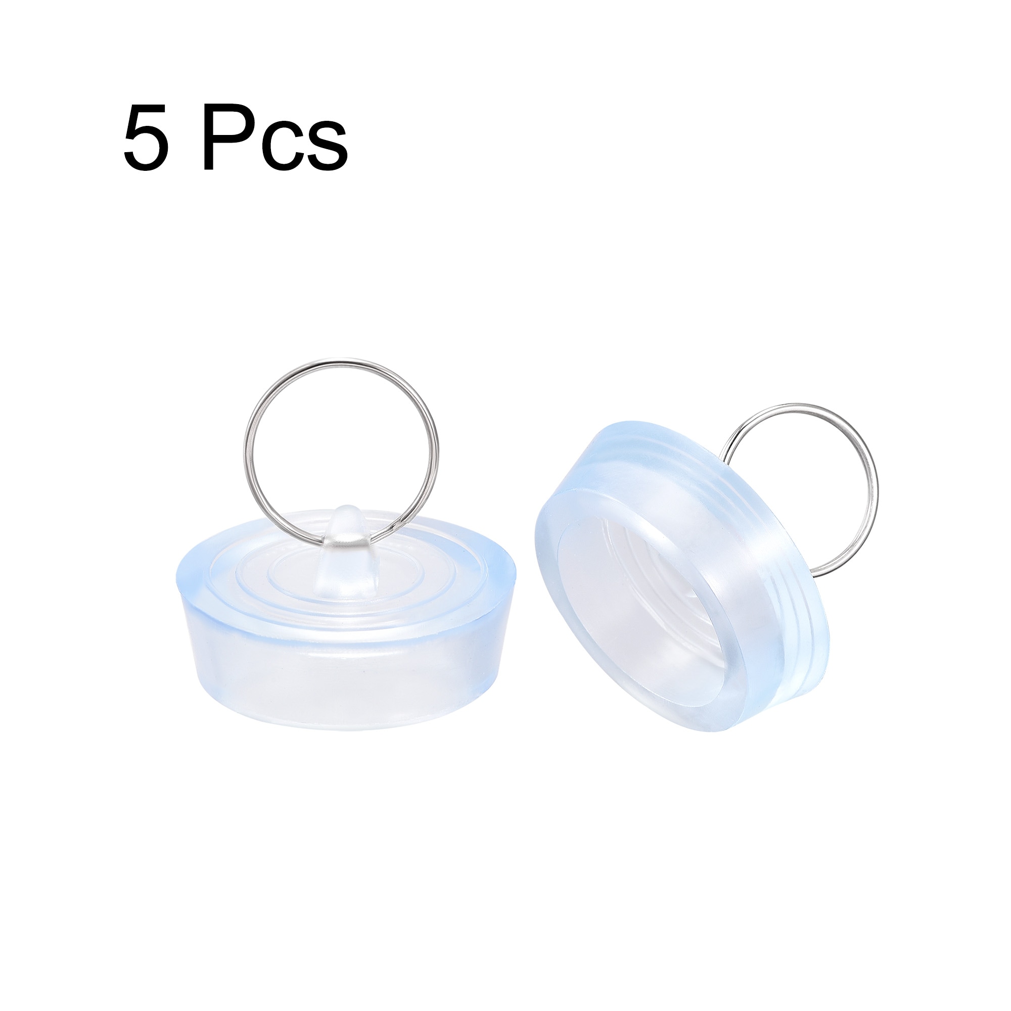 Unique Bargains Rubber Sink Plug 5pcs Clear Drain Stopper Fit 1-1/2 ...