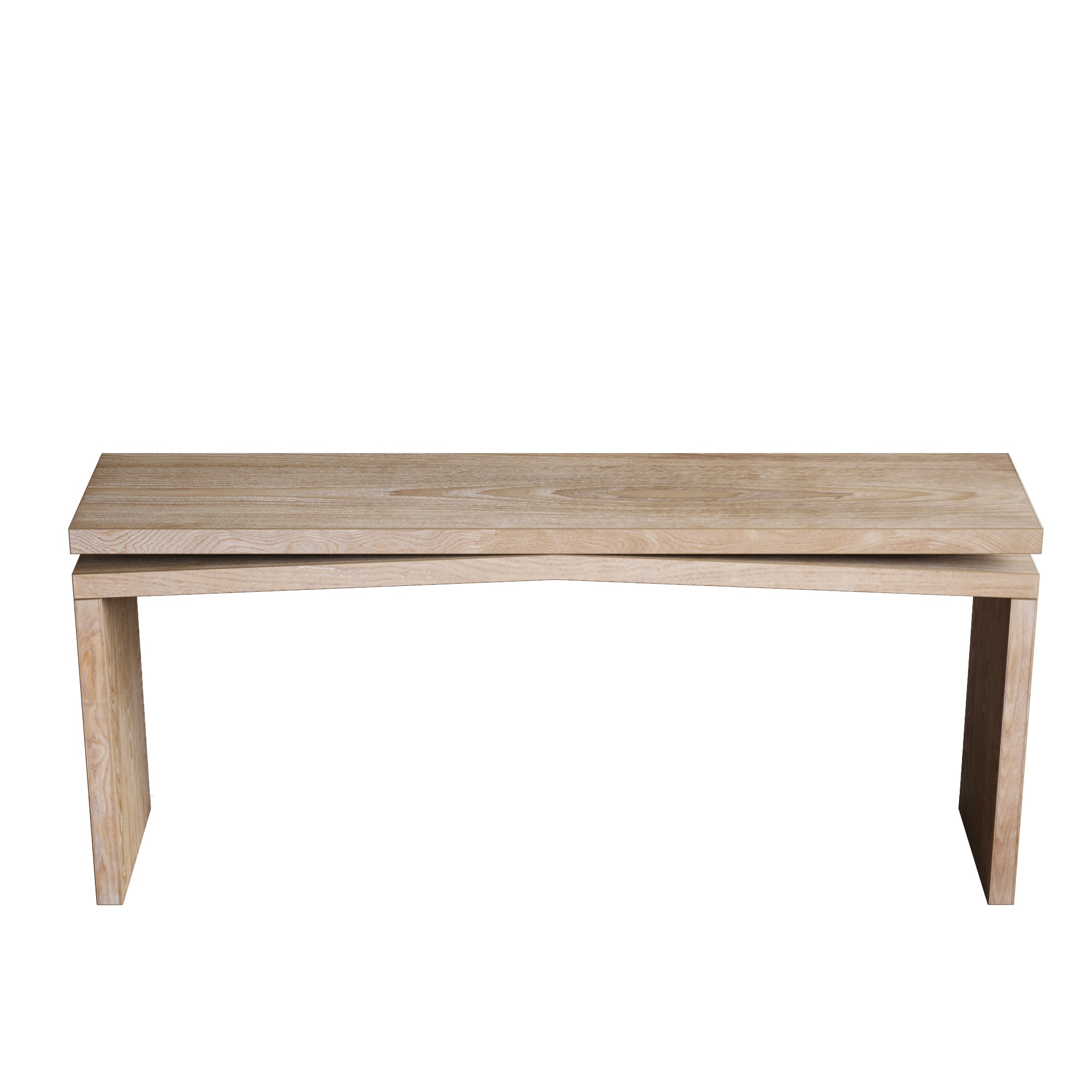 Bybafun Rustic Antique White+ Brown Top Console Table YC0900032 at ...