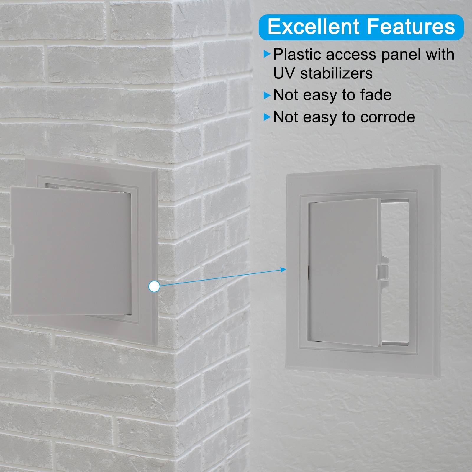 PATIKIL 5x5 inch(115x115mm) Removable Hinged Access Panel ABS Plumbing ...