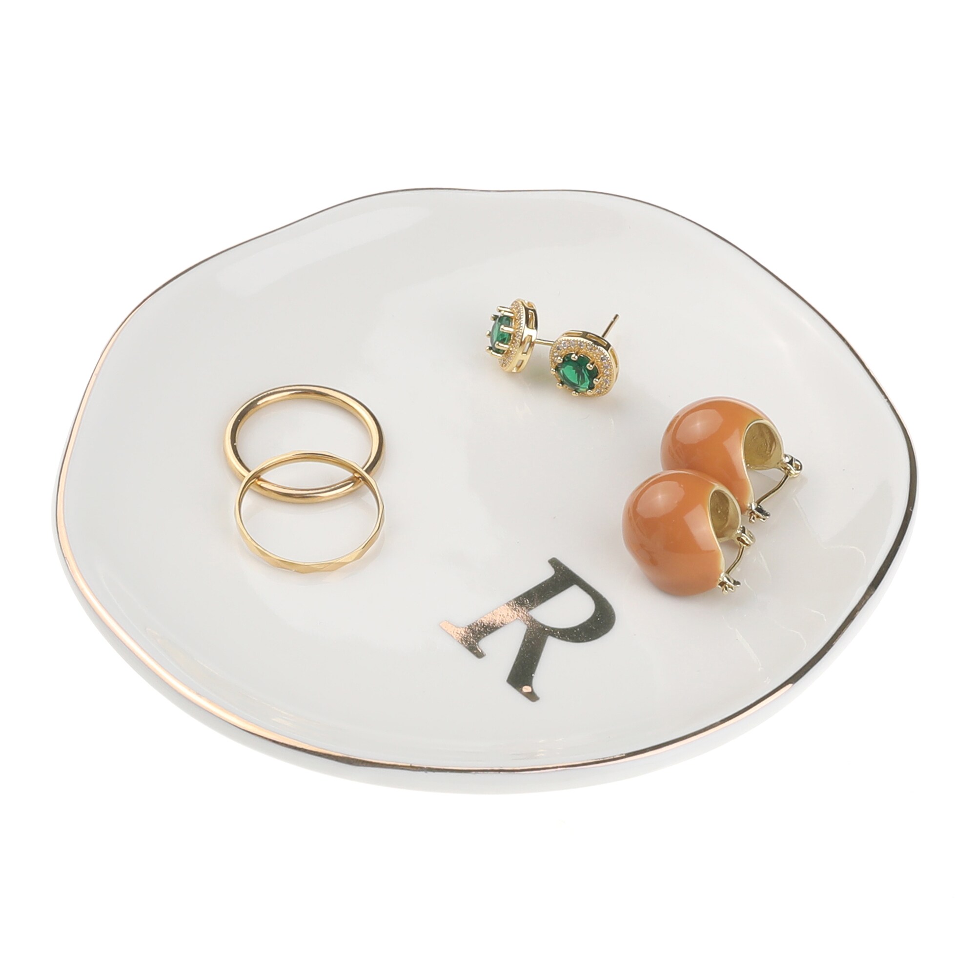 Unique Bargains Ceramic Jewelry Tray Decorative Trinket Ring Dish for ...