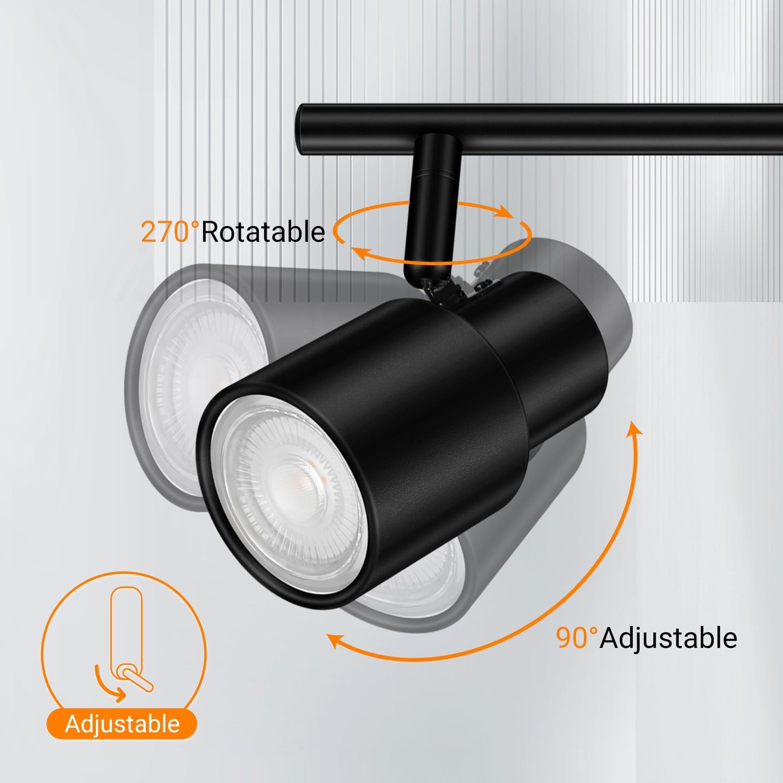 Vrbgify 4 Light Track Lighting Kit Matte Black Metal Industrial Ceiling ...