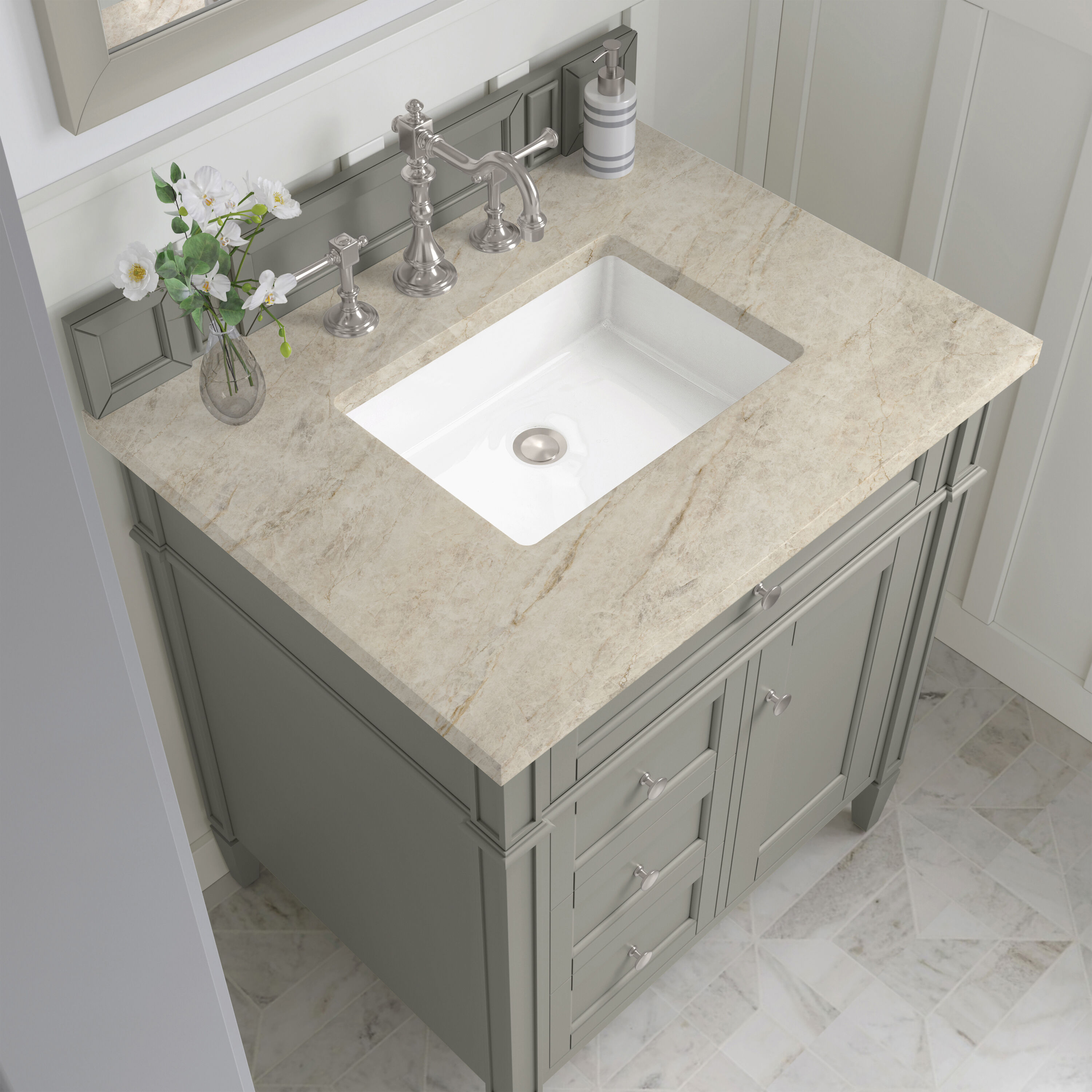 James Martin Vanities Brittany 30-in Urban Gray Undermount Single Sink ...