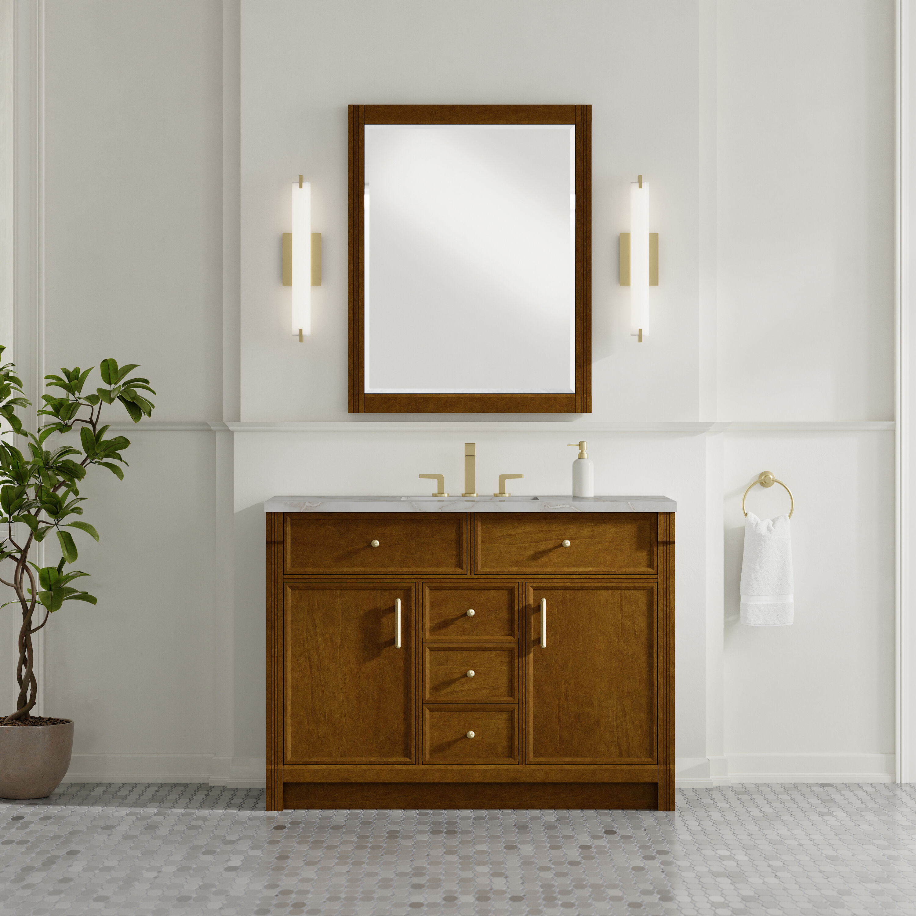 James Martin Vanities Bellshire 48-in Honey Oak Undermount Single Sink ...