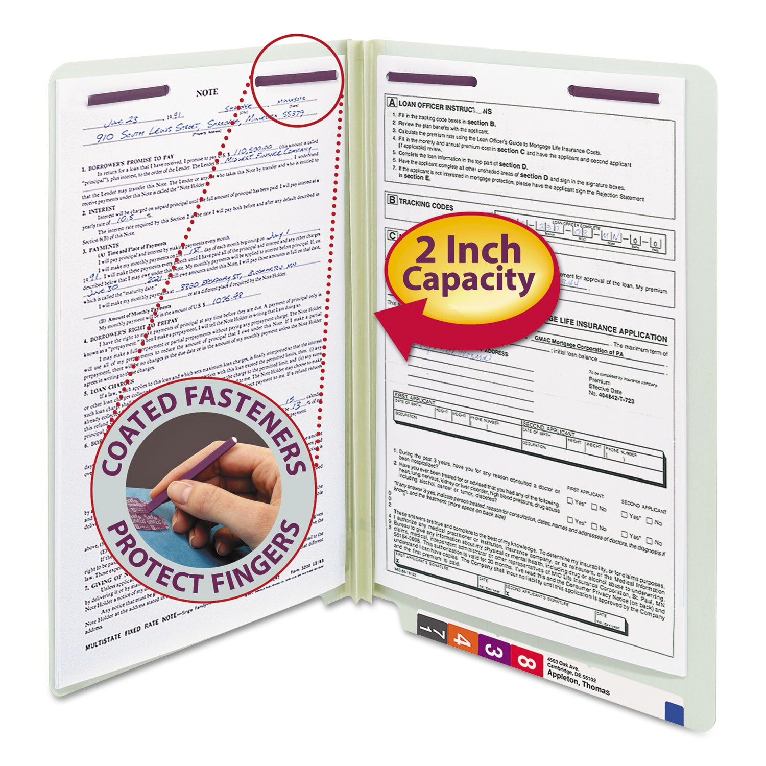 Smead End Tab Pressboard Classification Folders Two SafeSHIELD Coated ...