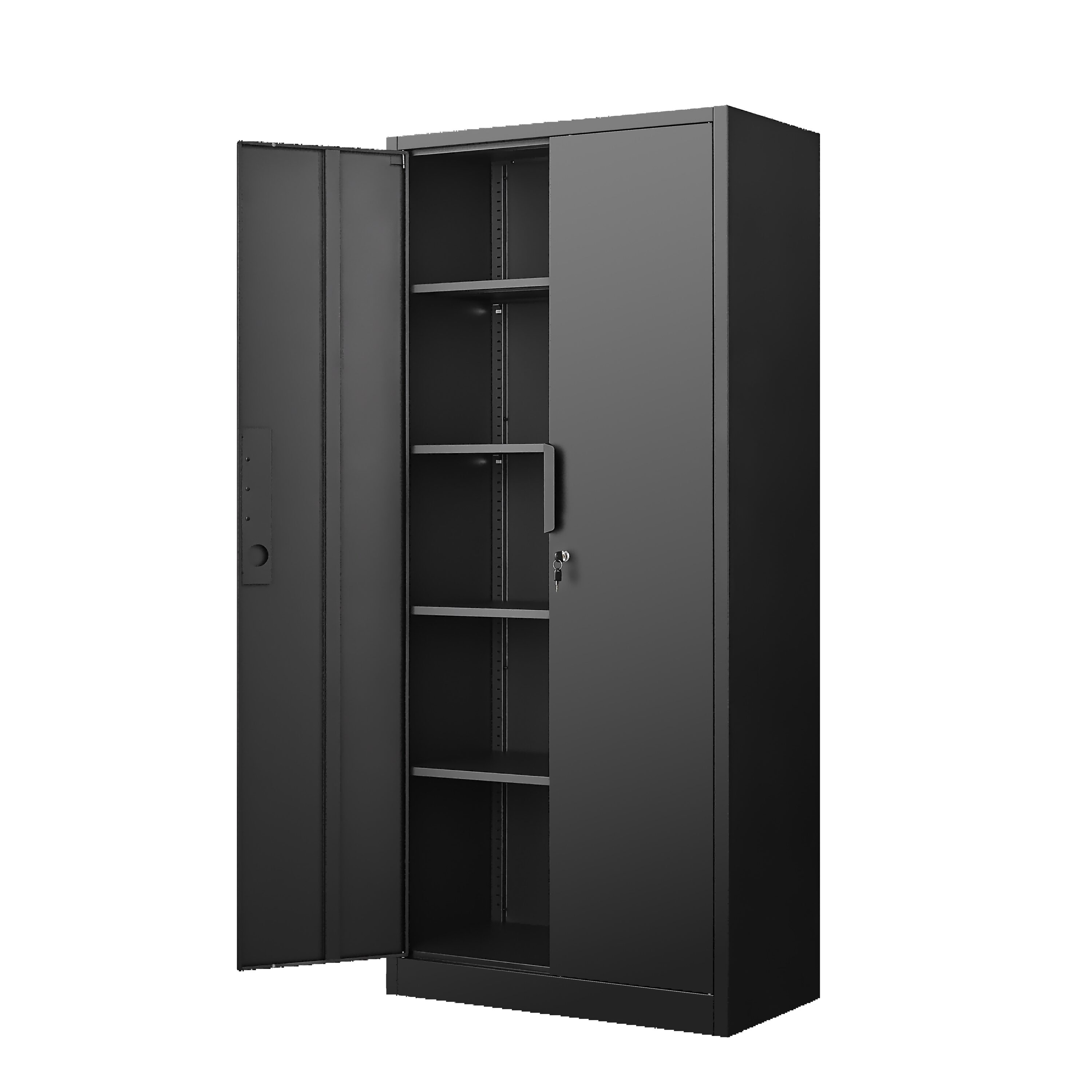 Dexmalle Black 72Inch 2Door File Cabinet with Lock and 4 Adjustable ...
