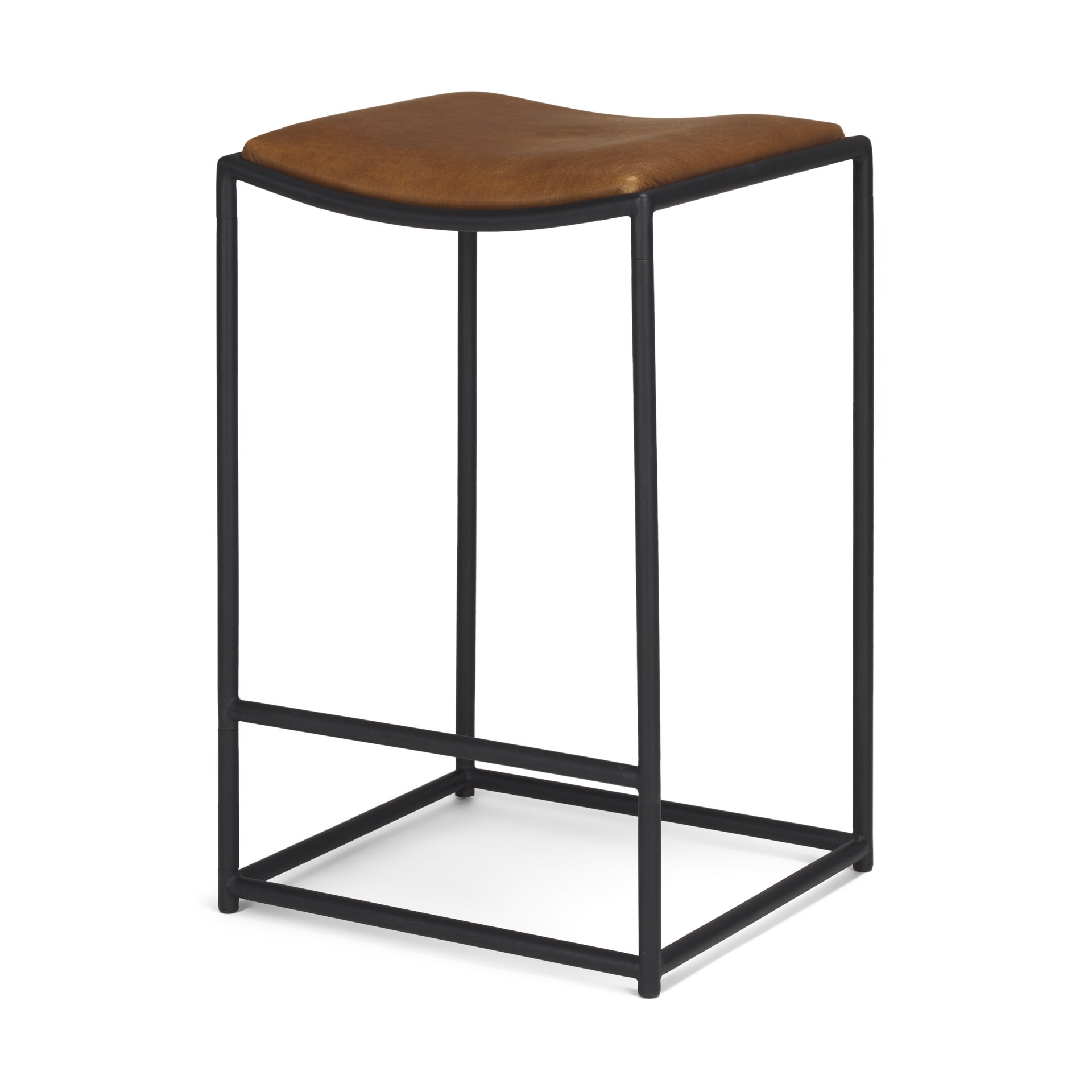 Mercana Matte Black 27.25-in H Counter height Upholstered Metal Bar ...