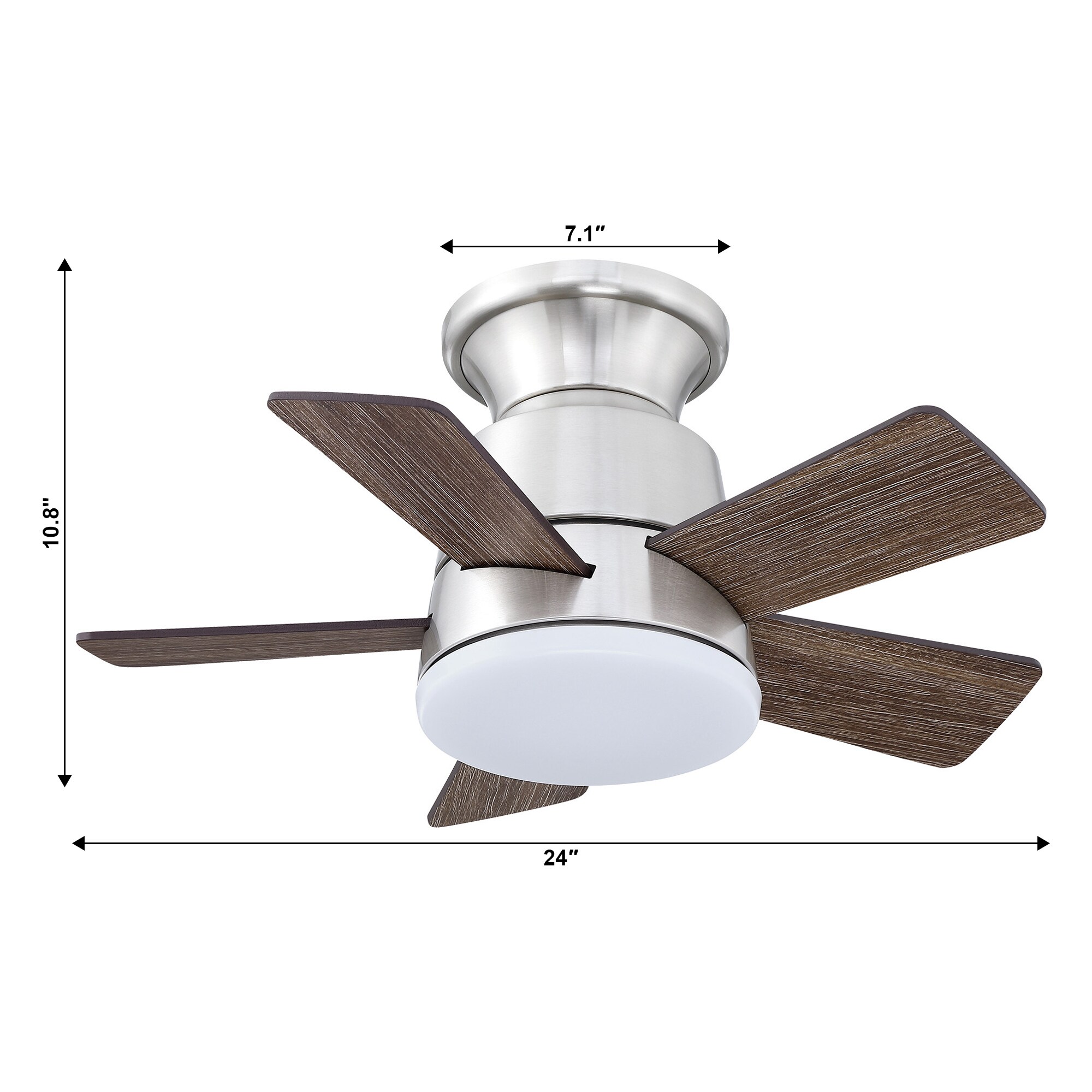 Parrot Uncle Low Profile 24-in Brushed Nickel Integrated LED Indoor ...
