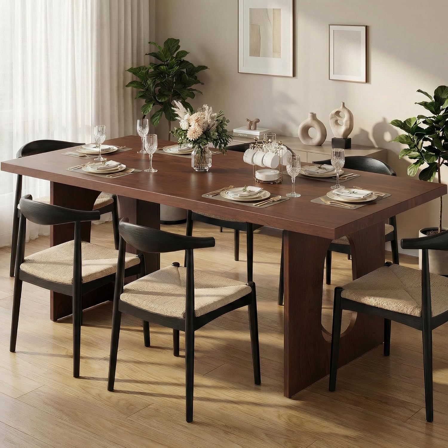 Garvee 71 inches Long Dining Table for 6 to 10 People Farmhouse Kitchen ...
