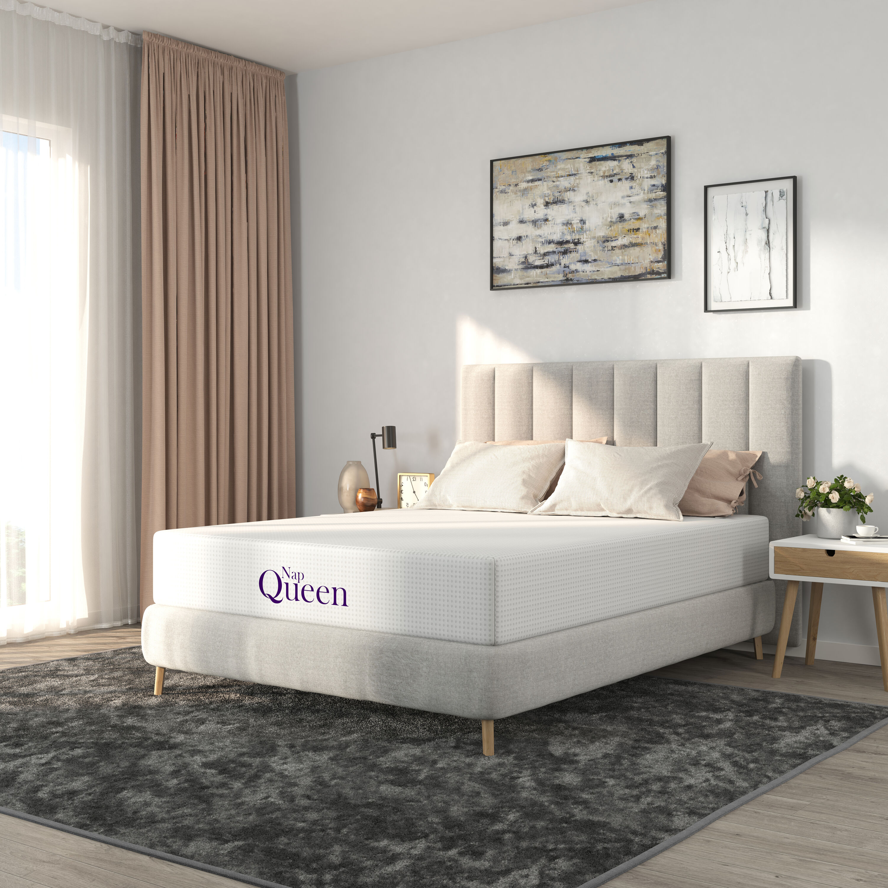 Clihome 12-in Medium Queen Foam Mattress in a Box with Boxspring ...