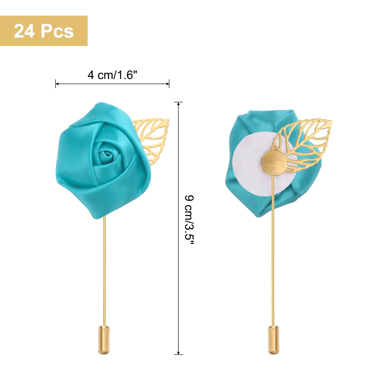 Unique Bargains 24pcs Blue Rose Boutonnieres Flower Buttonholes Pocket ...