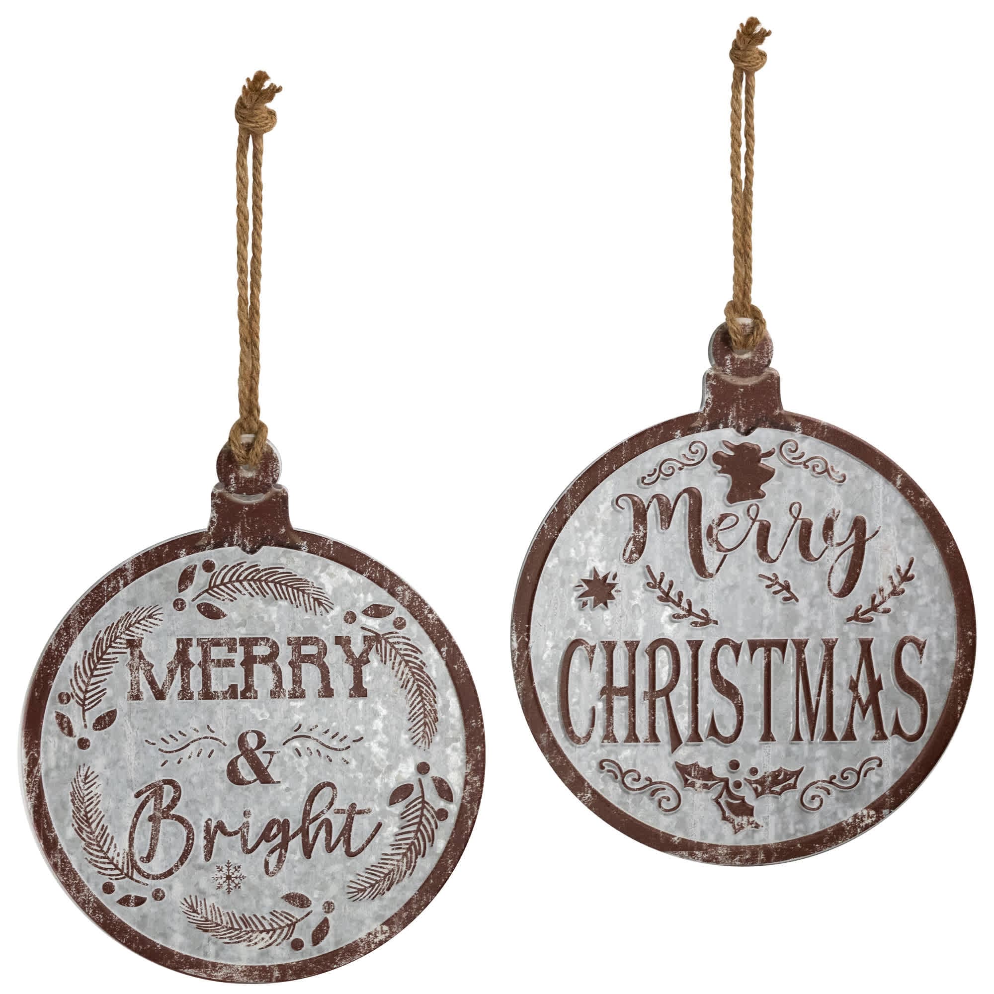 Northlight Merry Christmas and Merry and Bright Wall Signs - 14 inch ...