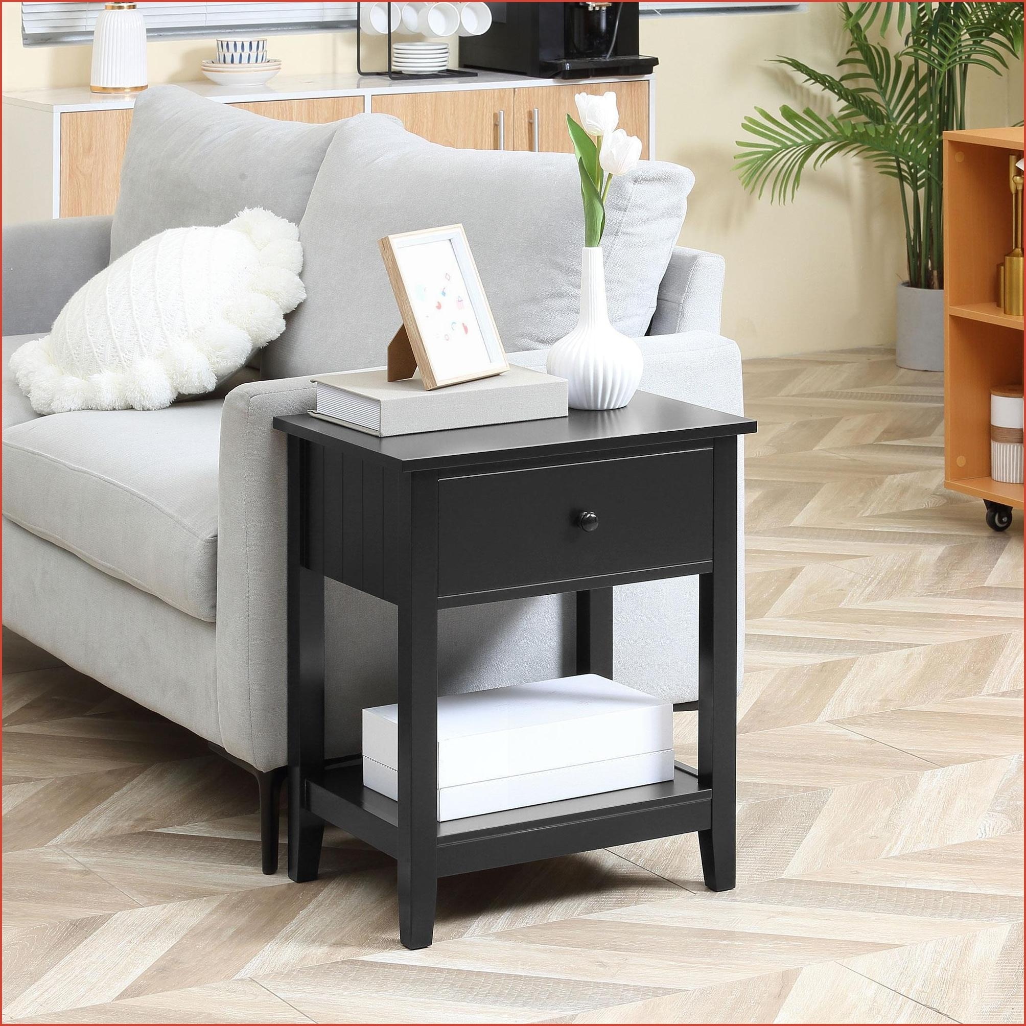 Watnature Modern 2 Tier MDF Coffee Table with Drawer amp Shelf Space ...