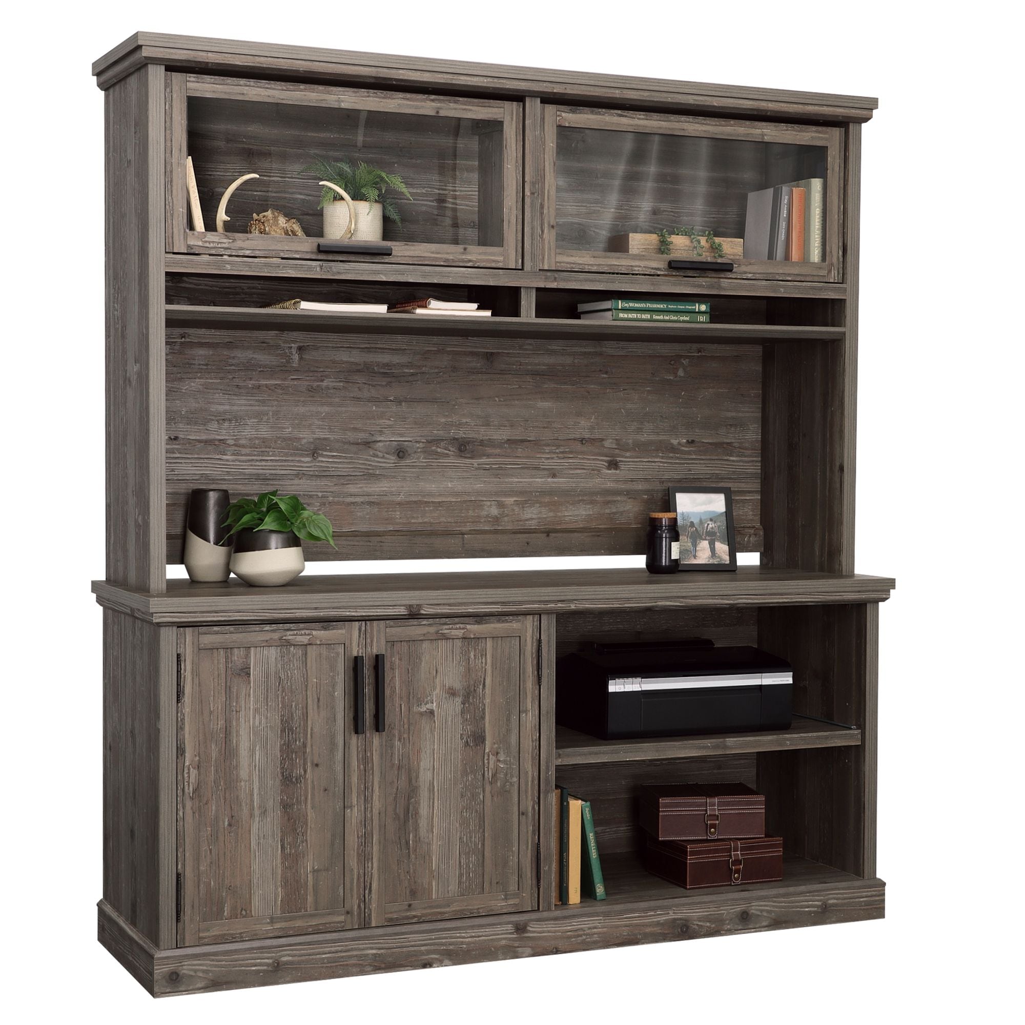 Sauder Aspen Post Commercial Office Credenza Pebble Pine finish in the ...
