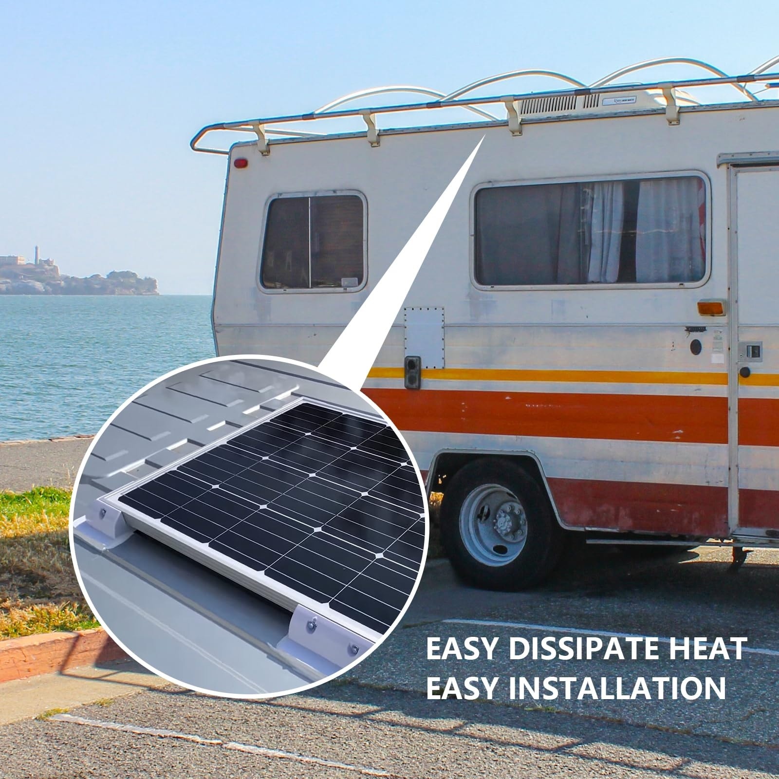 Misopily 7 Piece Solar Panel Mounting Brackets Kit for RV Roof No Drill ...