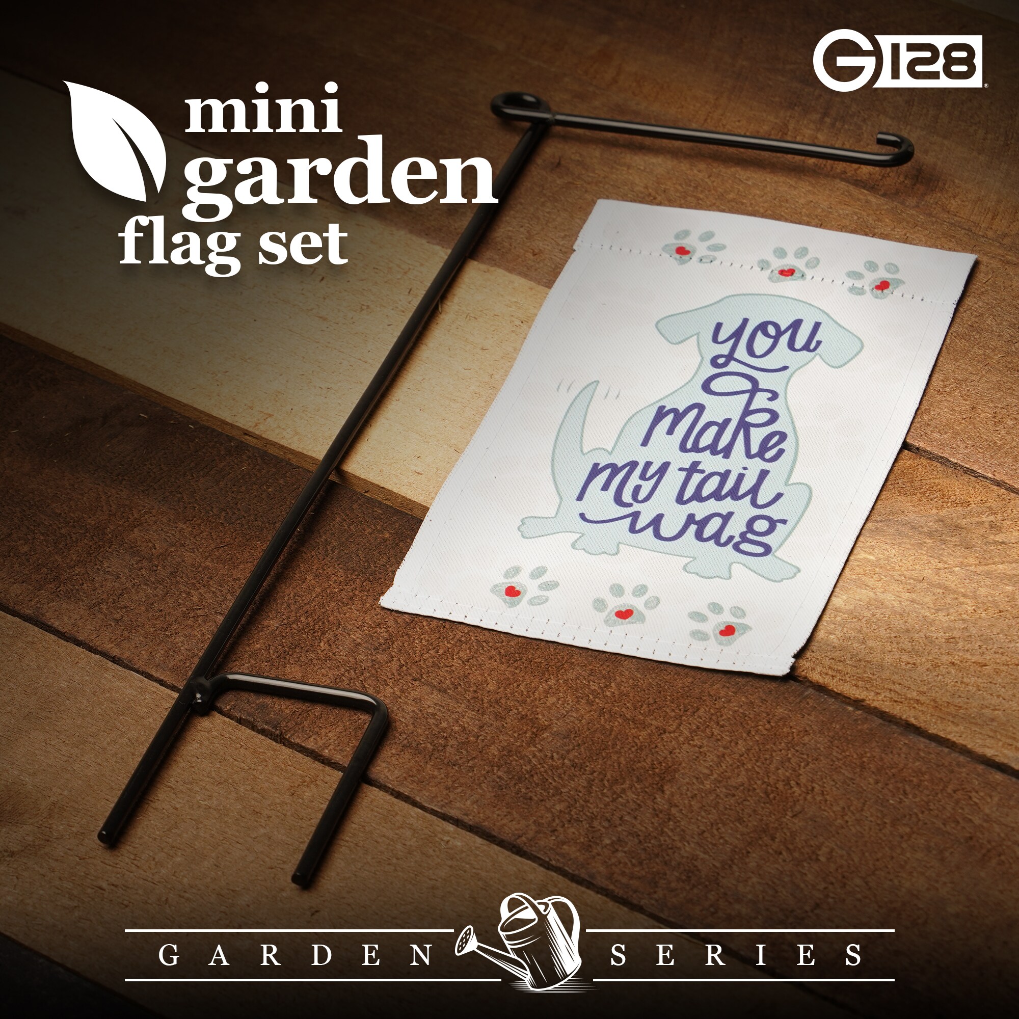 G128 4-in W x 8-in H You Make My Tail Wag Cute Dog Garden Flag Kit in ...