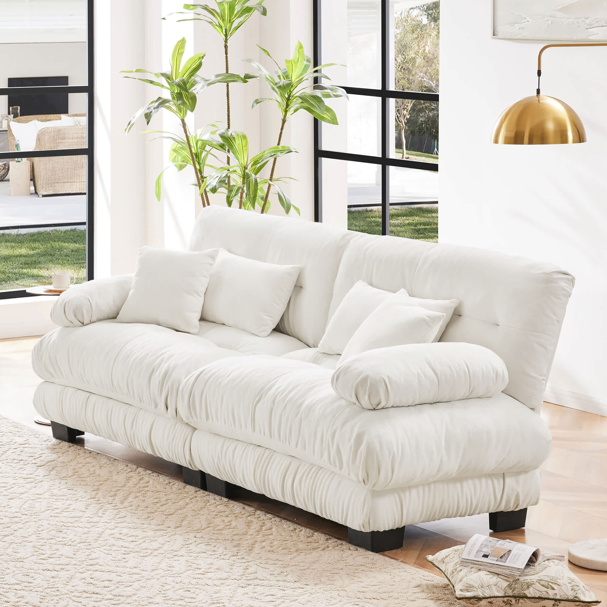 Misty Moon Cloud Couch 2 Seater Sofa for Living Room Chenille 2 - Seat ...