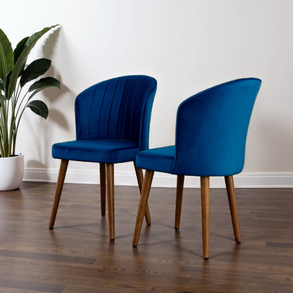GDFStudio Parsons Modern Velvet Dining Chair with Solid Wood Legs (Set ...