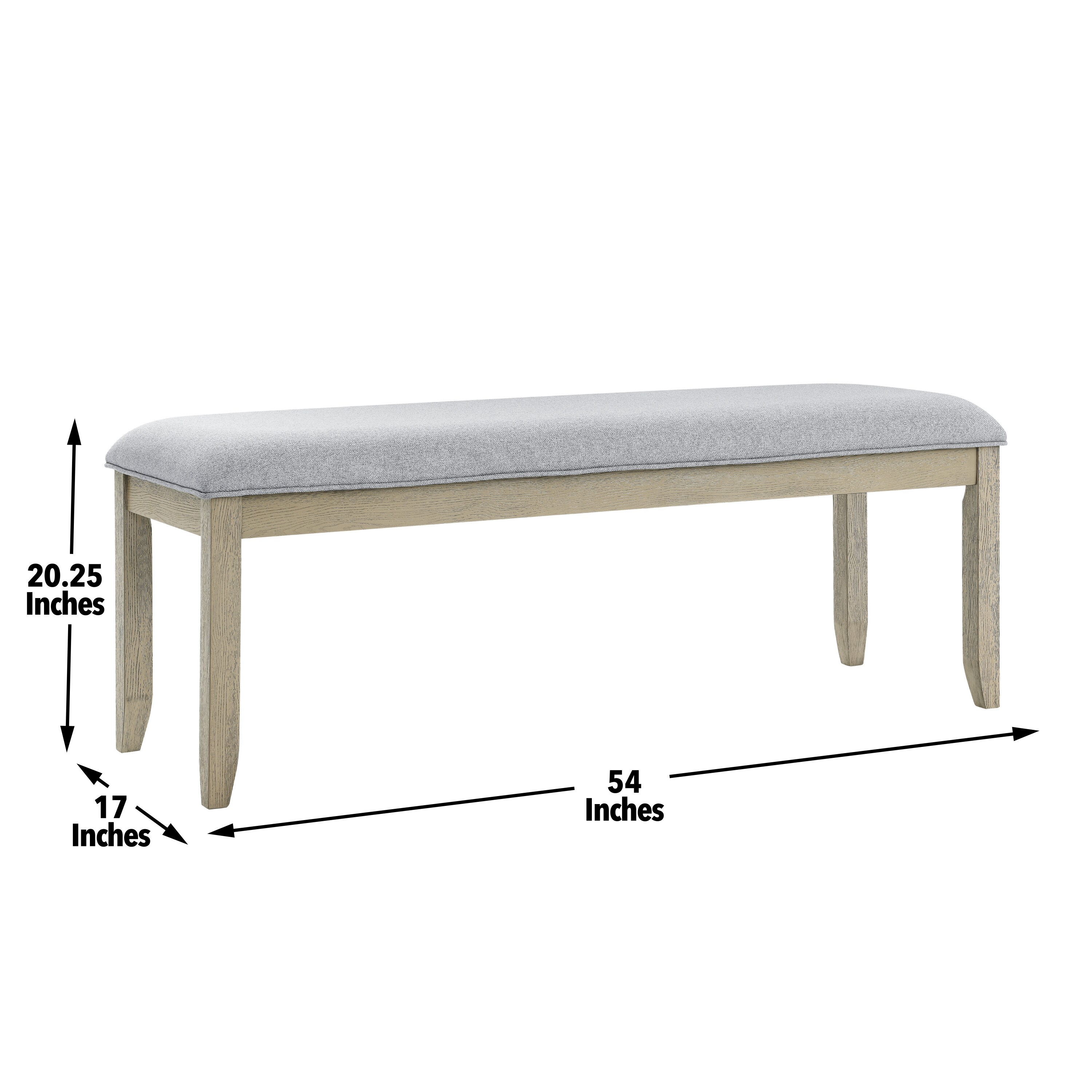Steve Silver Carena Gray Dining Bench in the Dining Benches department ...
